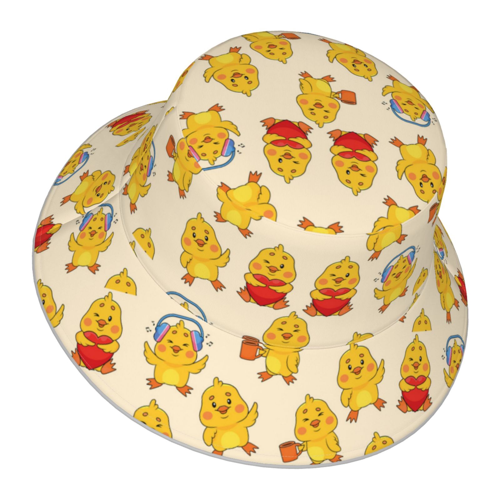 Daiia Cute Chicken Pattern Bucket Hat - Trendy Cotton Sun Hat for Beach ...