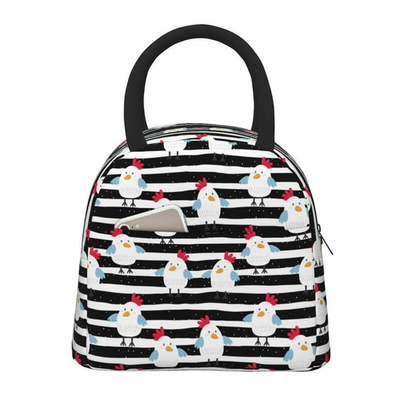 Daiia Cute Chicken Pattern Lunch Bag , Insulated Lunch Box, Small ...