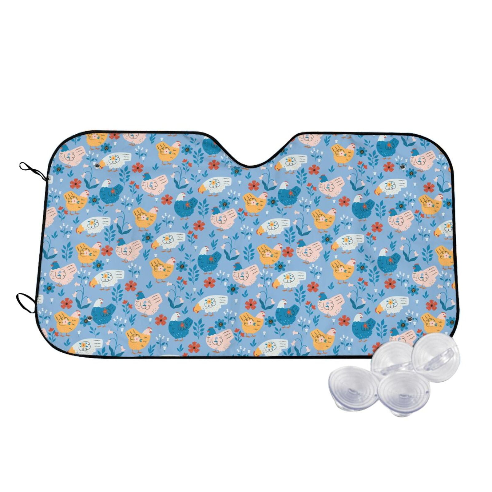 Daiia Cute Chickens and Flowers Windshield Sun Shade for Car SUV Truck ...
