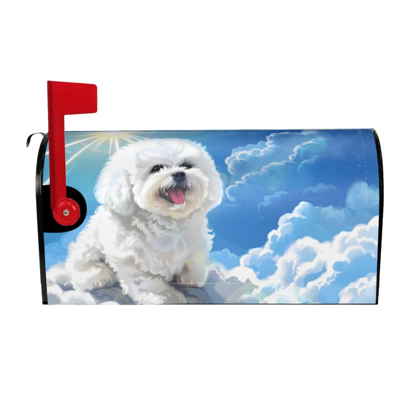 Daiia Cute Cloud Bichon Frise Mailbox Cover , Magnetic Welcome Mailbox ...