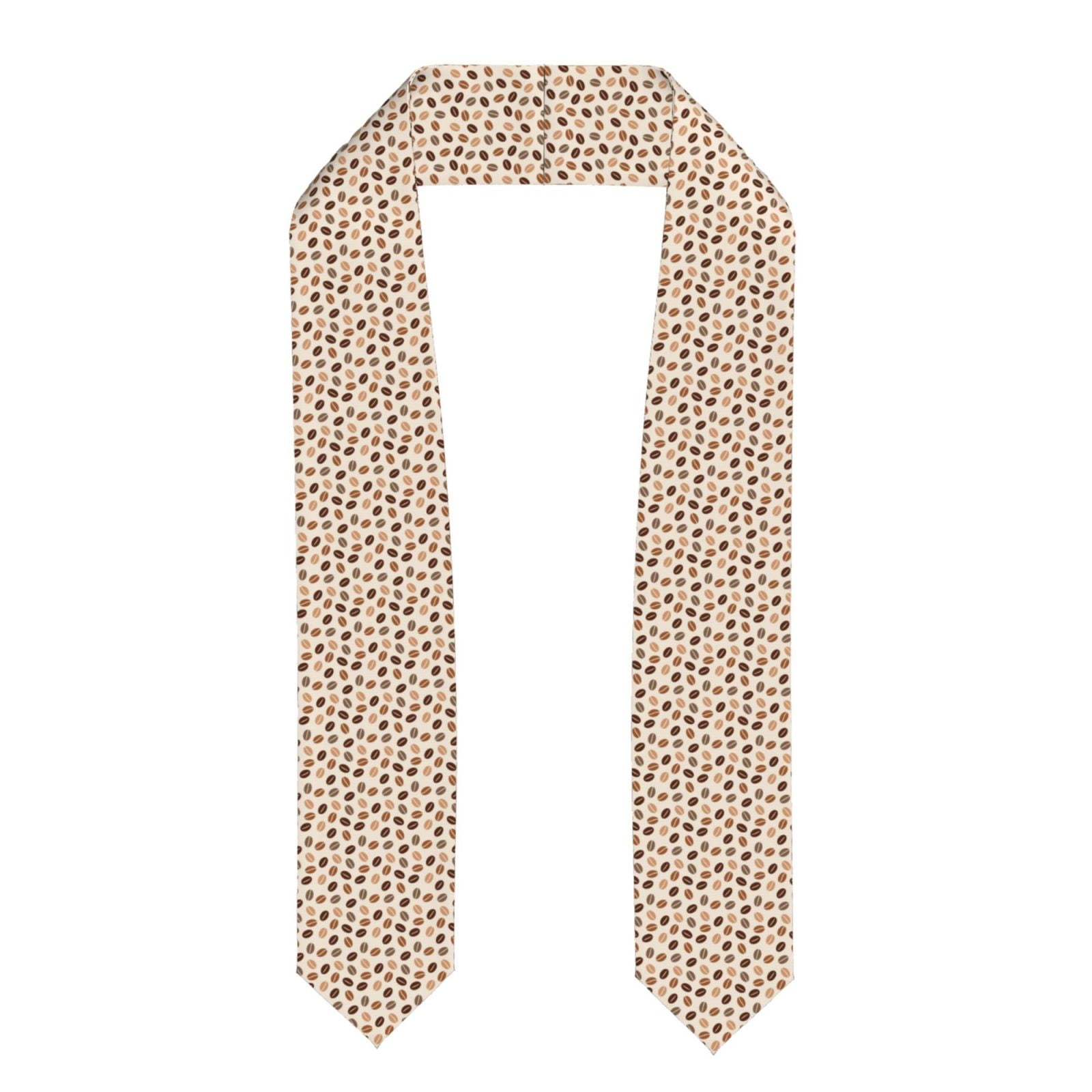 Daiia Cute Coffee Bean Print Pattern Graduation Shawl Stole – Satin ...