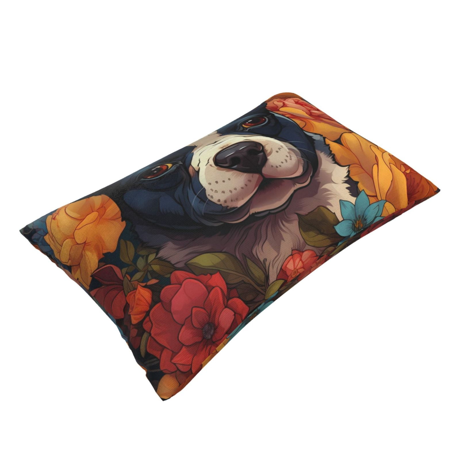Daiia Cute Colorful Flower French Bulldog Bedding Waterproof Pillow ...