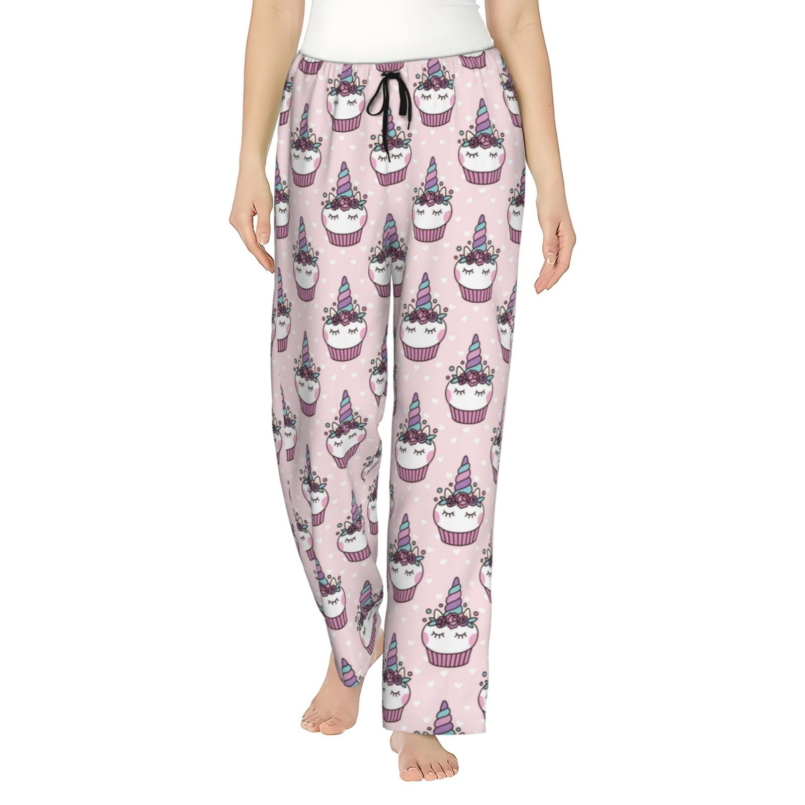 Daiia Cute Cupcake Women's Sleep Pant with Pockets and Drawstring ...