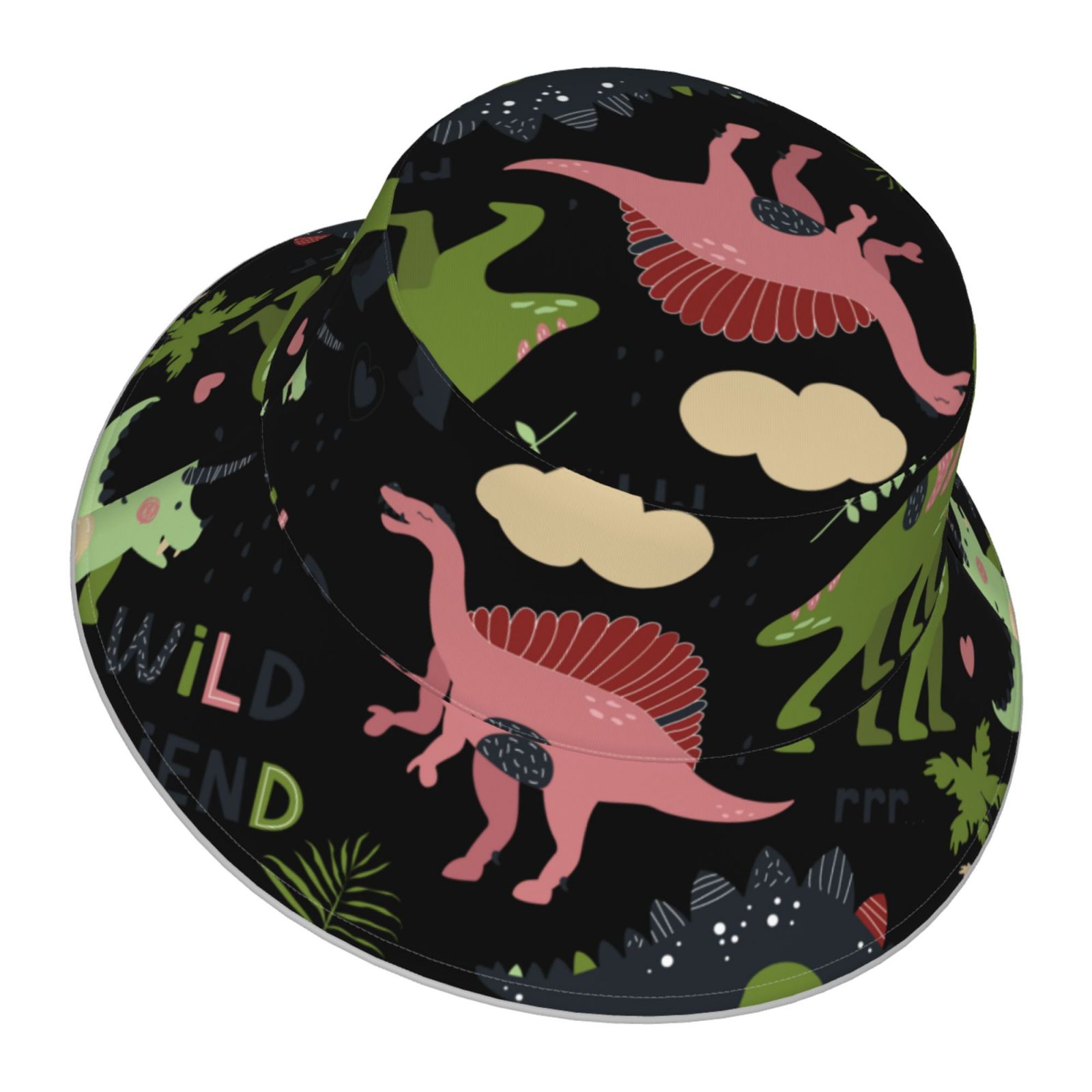 Daiia Cute Dinosaurs Pattern Bucket Hat - Trendy Cotton Sun Hat for ...