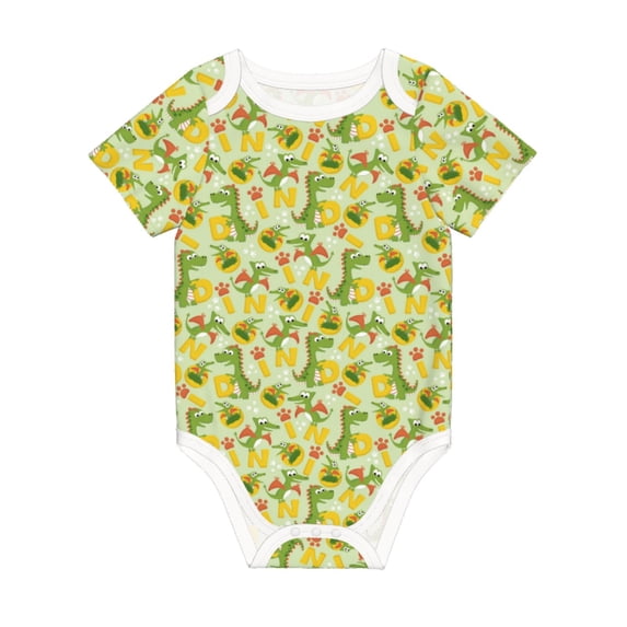 Daiia Cute Dinosaurs Printed Unisex-Baby Short Sleeve Onesies Bodysuits ...