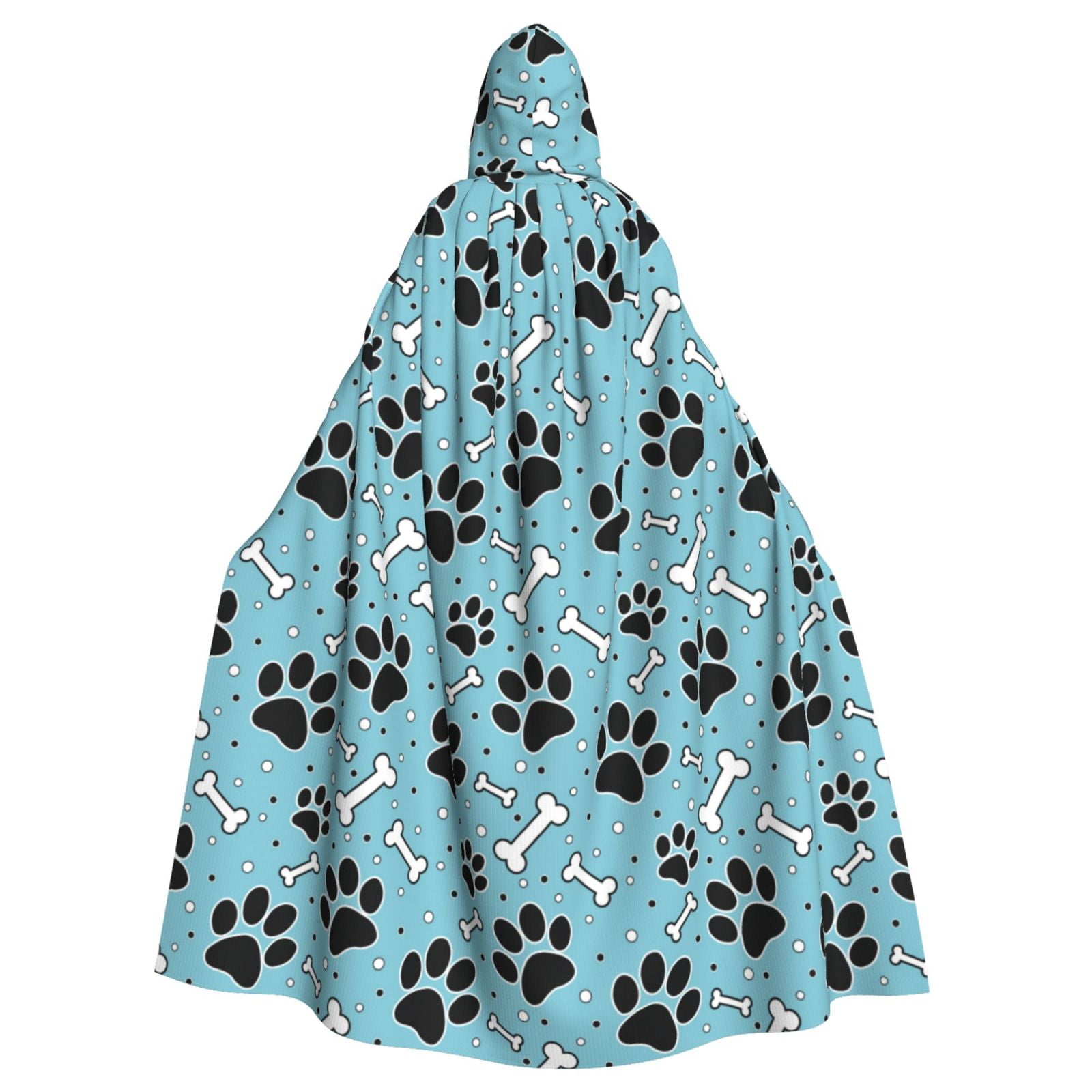 Daiia Cute Dog Footprints Pattern Hooded Cloak, Halloween Costume Cloak ...