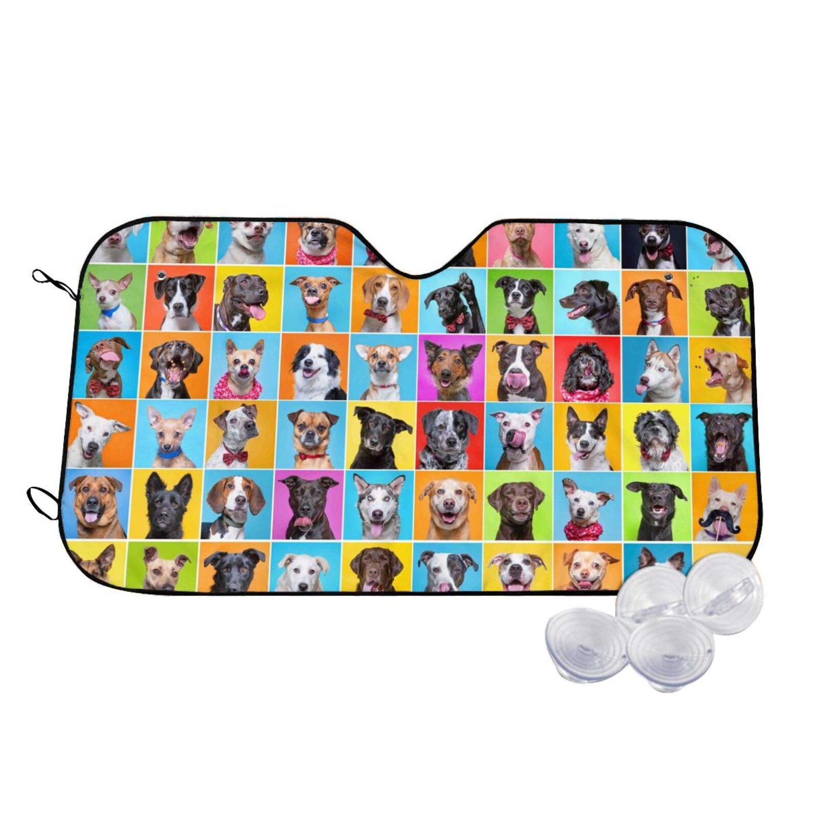 Daiia Cute Dogs Collage Windshield Sun Shade for Car SUV Truck (Medium ...