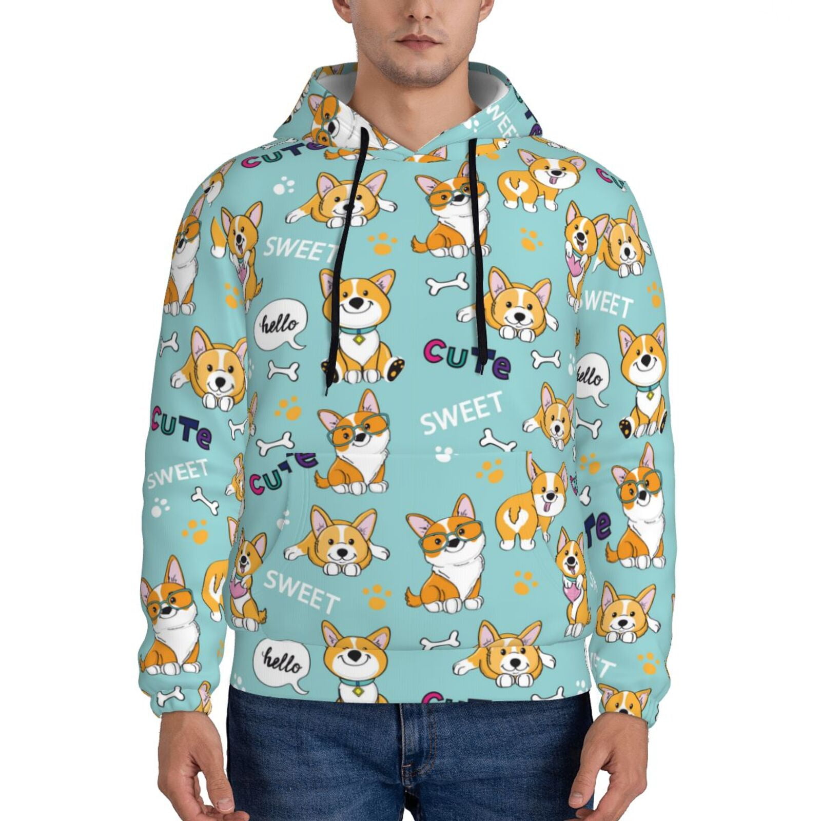 Daiia Cute Dogs Corgi for Men's Fashion Hoodies & Sweatshirts with ...