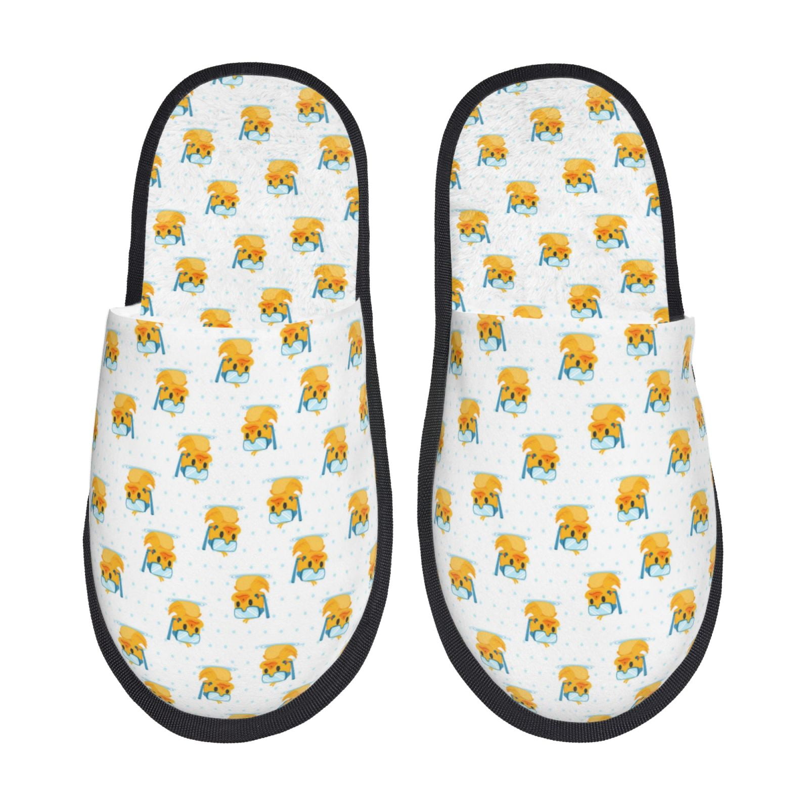 Daiia Cute Duck Diver Pattern Furry Slippers for Women and Men, Soft ...
