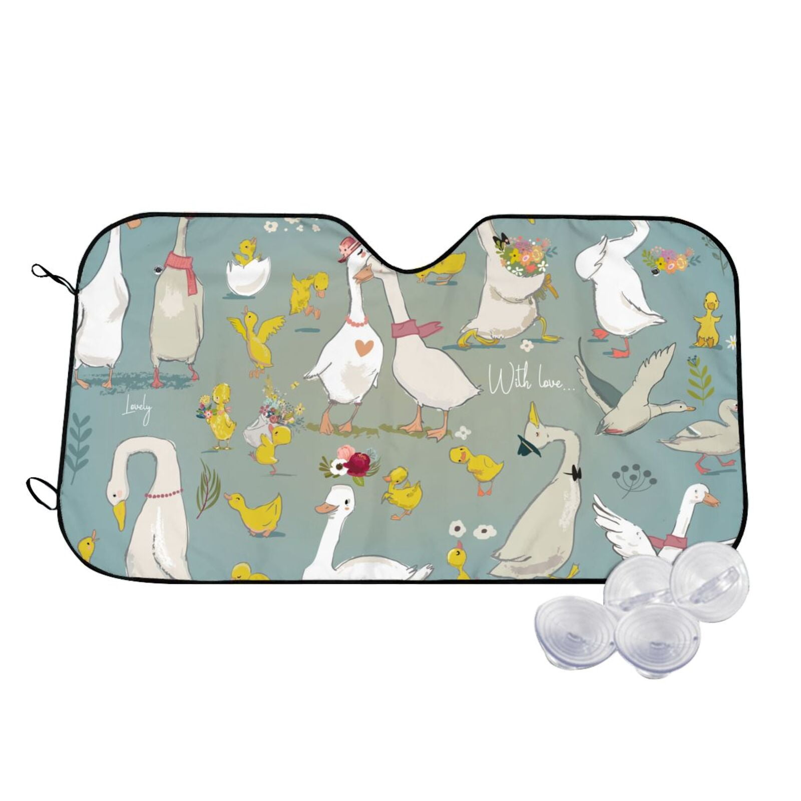Daiia Cute Farm Birds Windshield Sun Shade for Car SUV Truck (Small ...