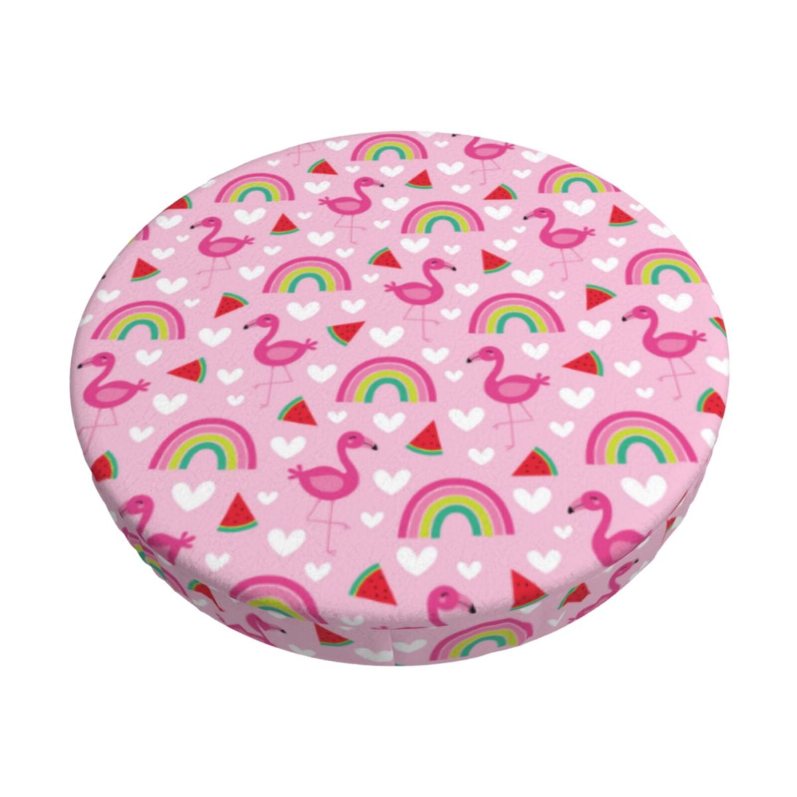 Daiia Cute Flamingo Stool Covers Round,Round Bar Stool Covers ...