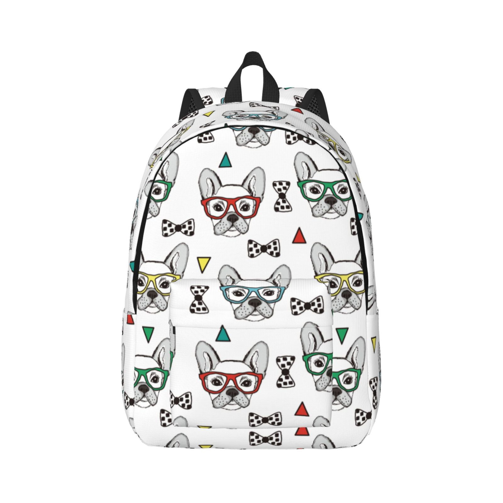 Daiia Cute French Bulldog Vintage Canvas Backpack for Men and Women ...