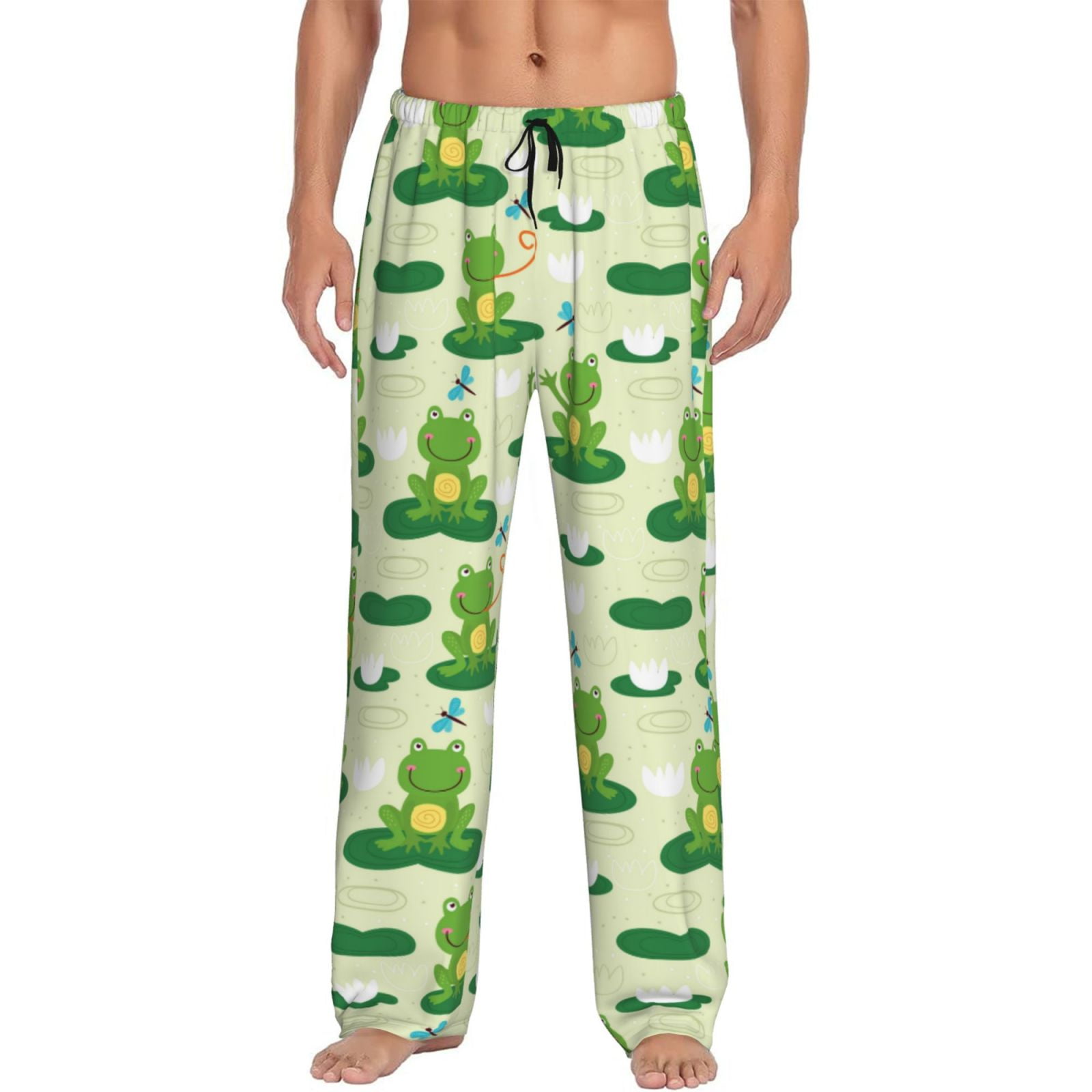Daiia Cute Frog1 Men's Sleep Pant with Pockets and Drawstring,Pajama ...