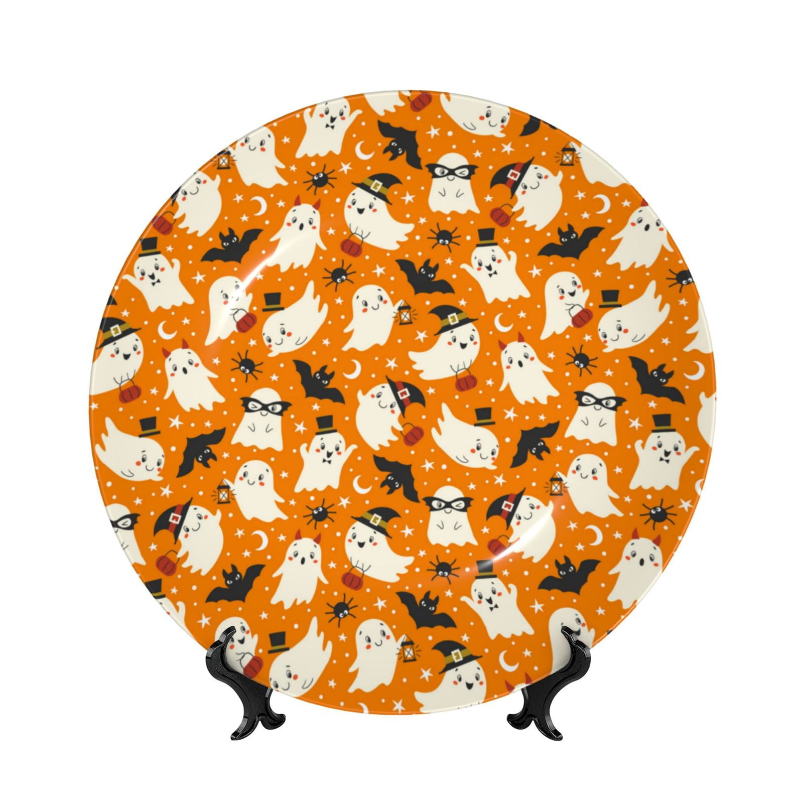 Daiia Cute Ghosts Printed Pattern Ceramic Plate Dinner Plates Bone ...