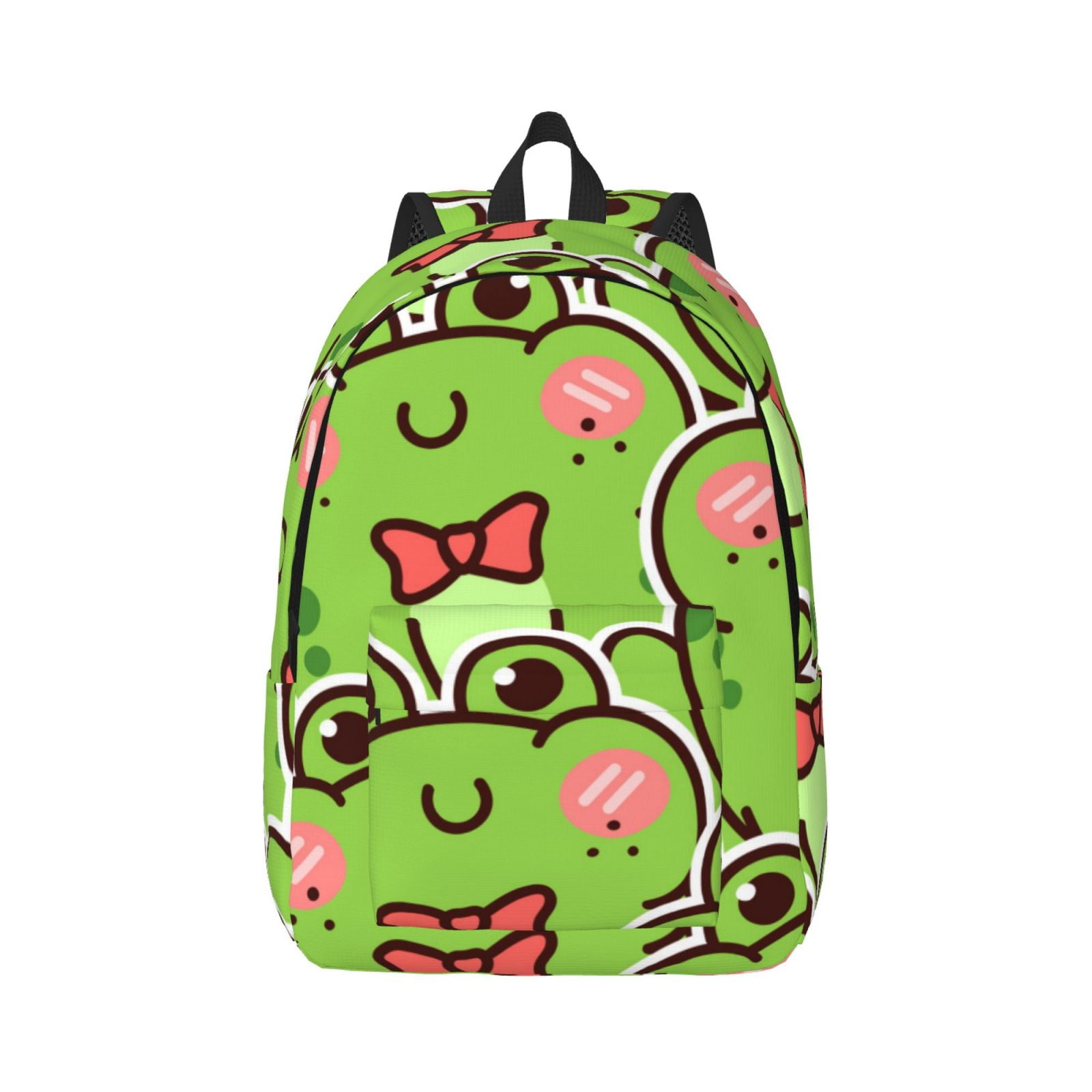 Daiia Cute Green Frog Vintage Canvas Backpack for Men and Women ,Hiking ...