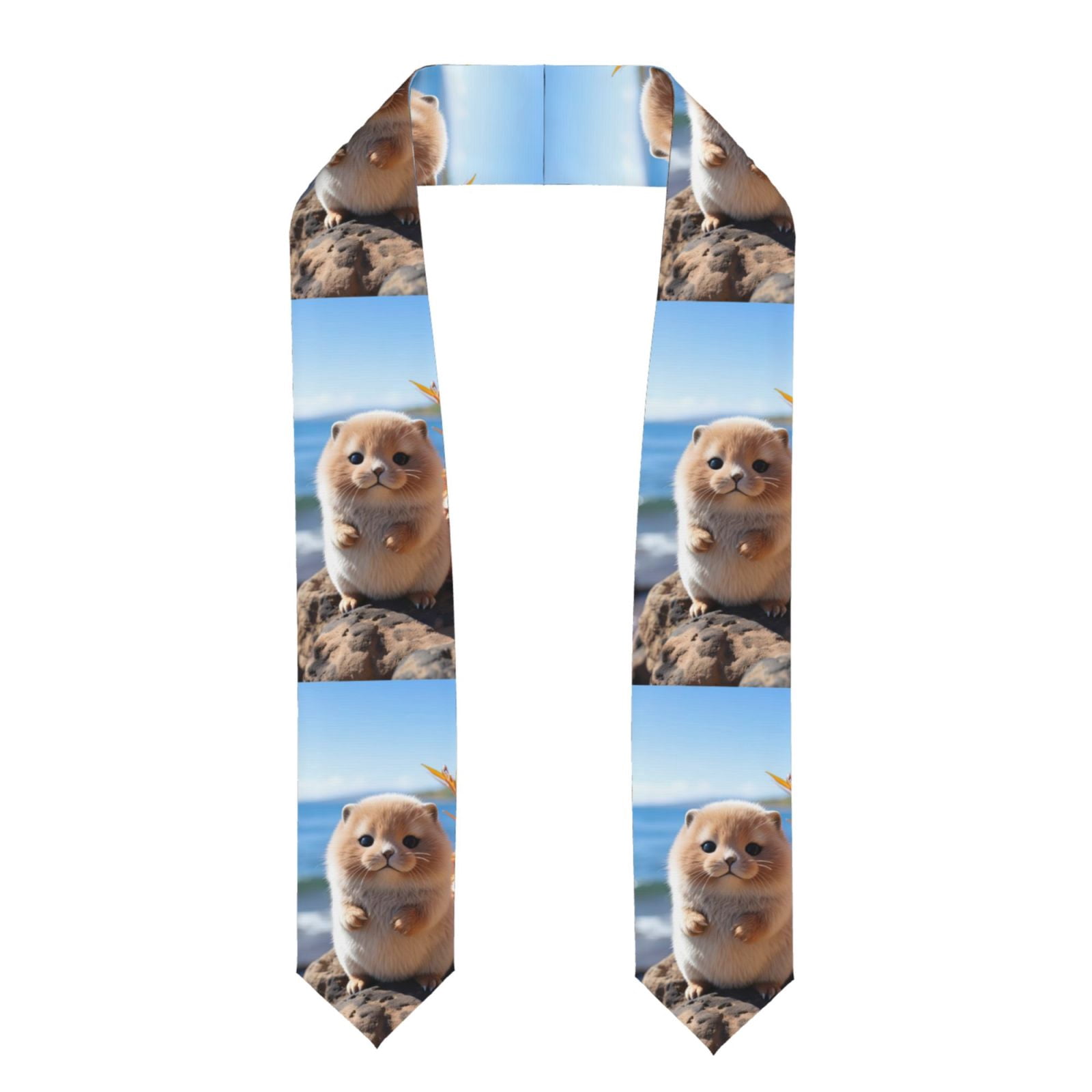 Daiia Cute Guinea Pig Sea Pattern Graduation Shawl Stole – Satin ...