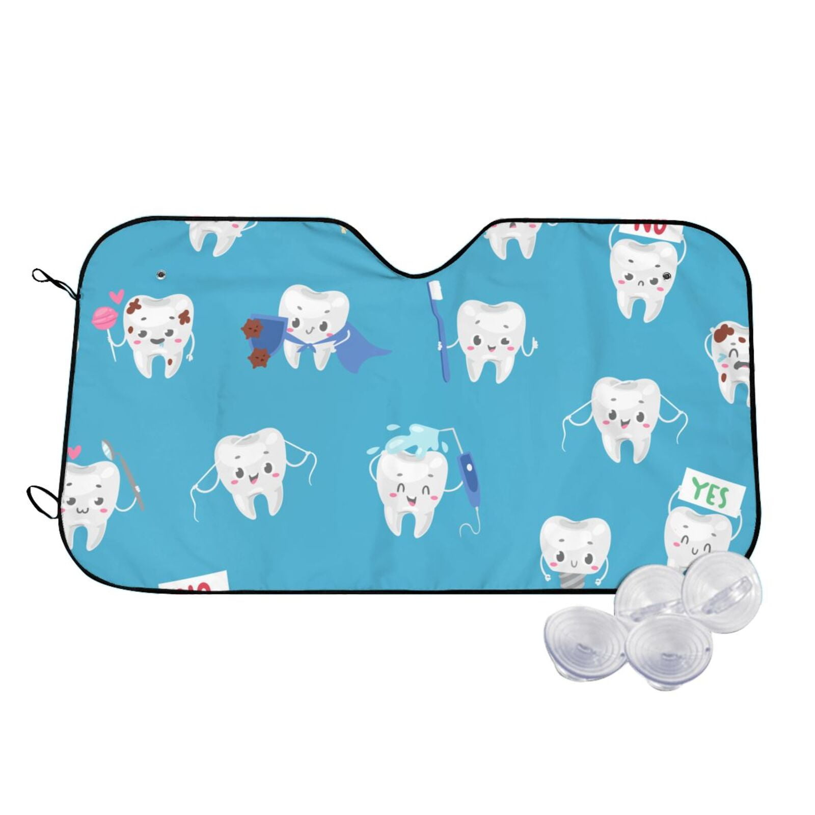 Daiia Cute Healthy Teeth Windshield Sun Shade for Car SUV Truck (Small ...