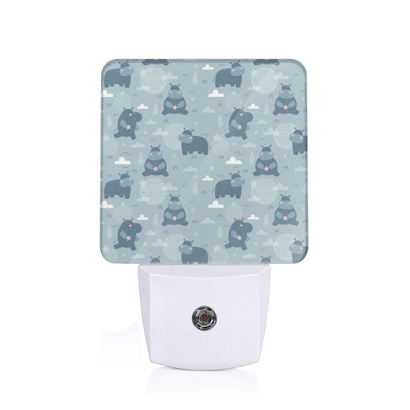 Daiia Cute Hippopotamus Pattern Plug-in LED Backlit Night Light with ...