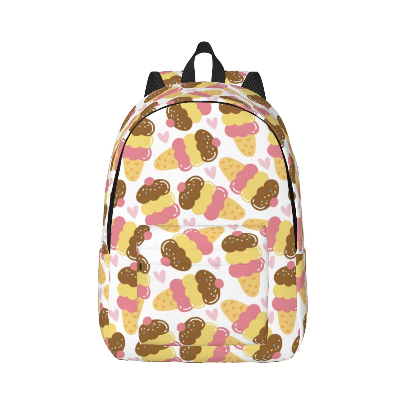 Daiia Cute Ice Cream Vintage Canvas Backpack for Men and Women ,Hiking ...