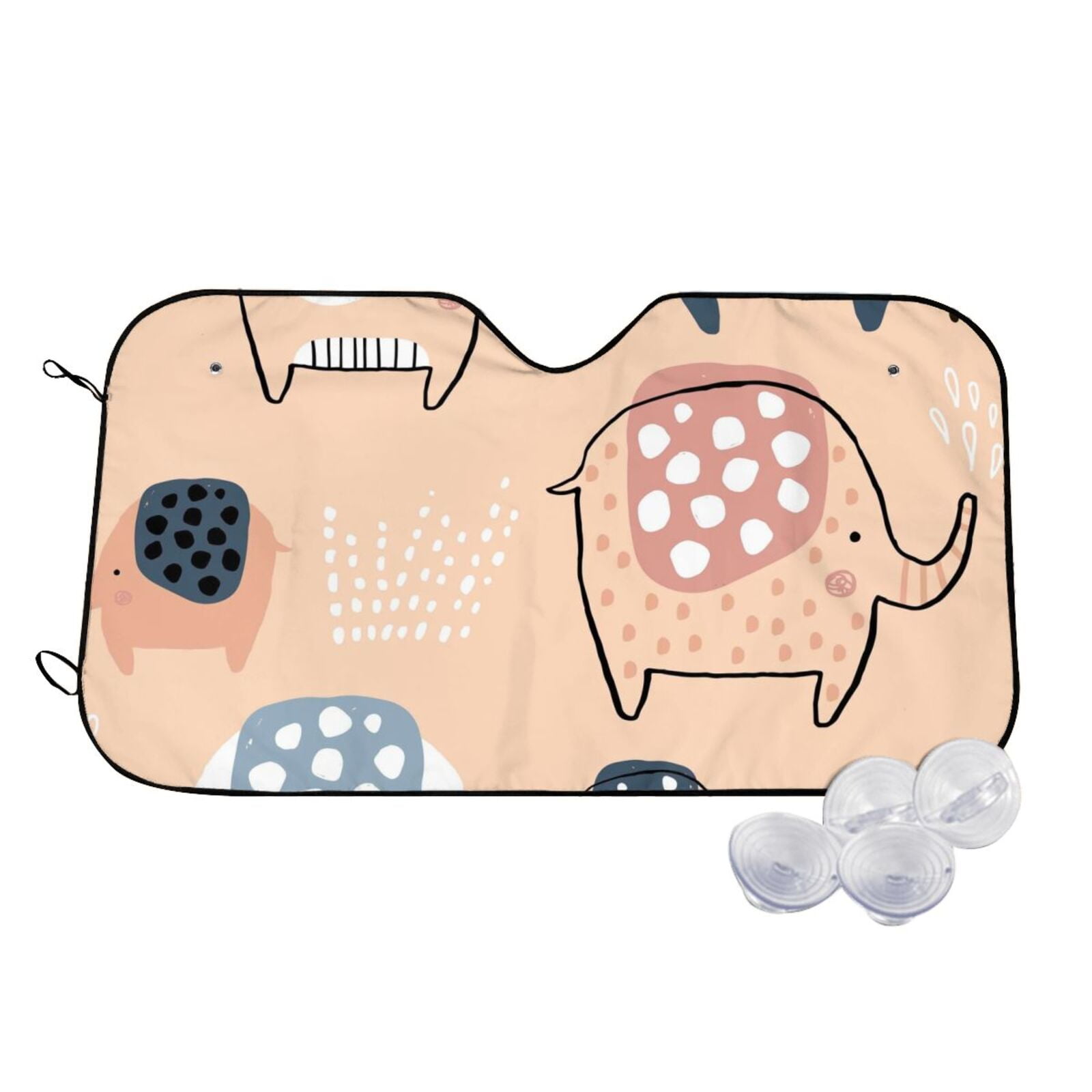 Daiia Cute Ink Drawn Elephants Windshield Sun Shade for Car SUV Truck ...