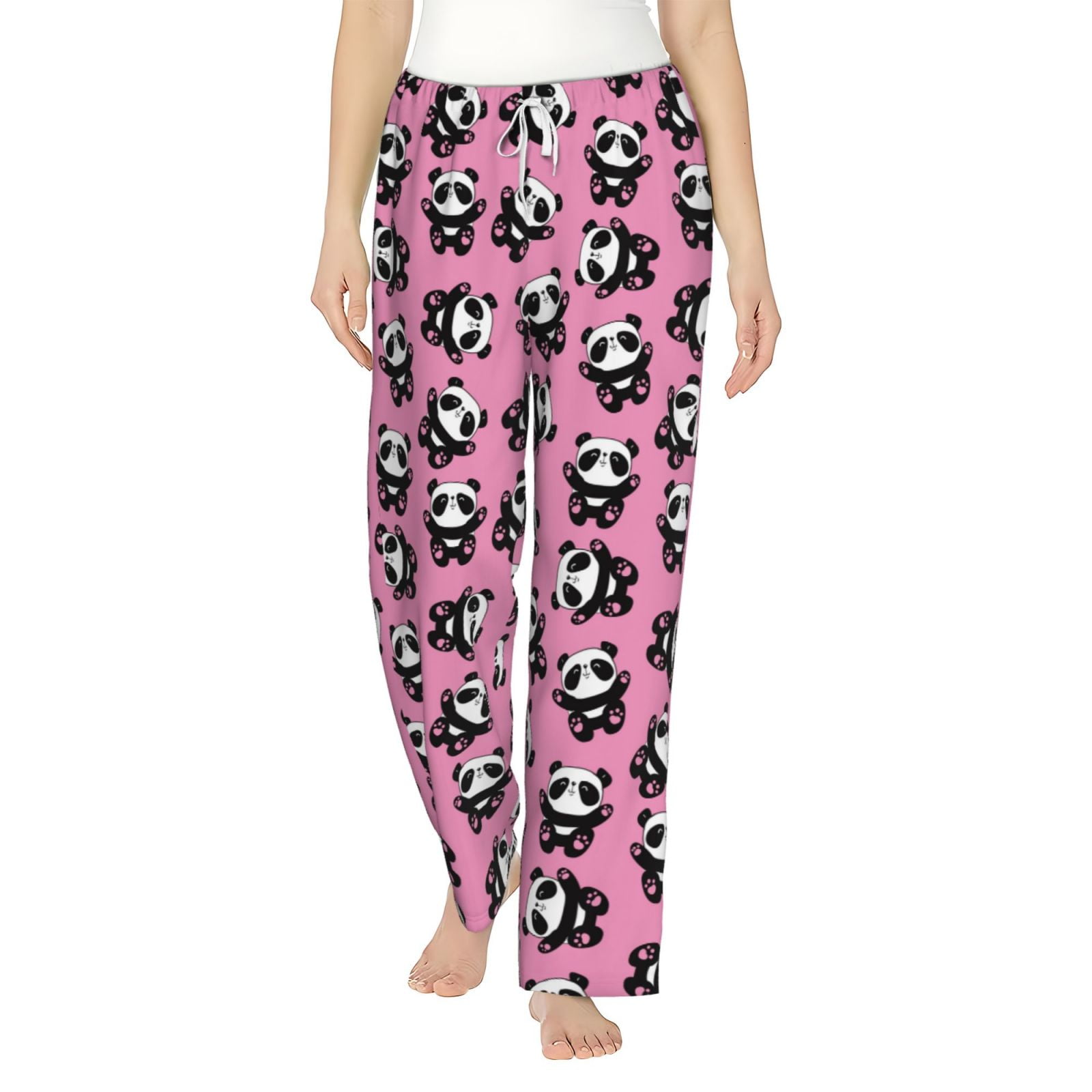 Daiia Cute Panda Women's Sleep Pant with Pockets and Drawstring,Pajama ...