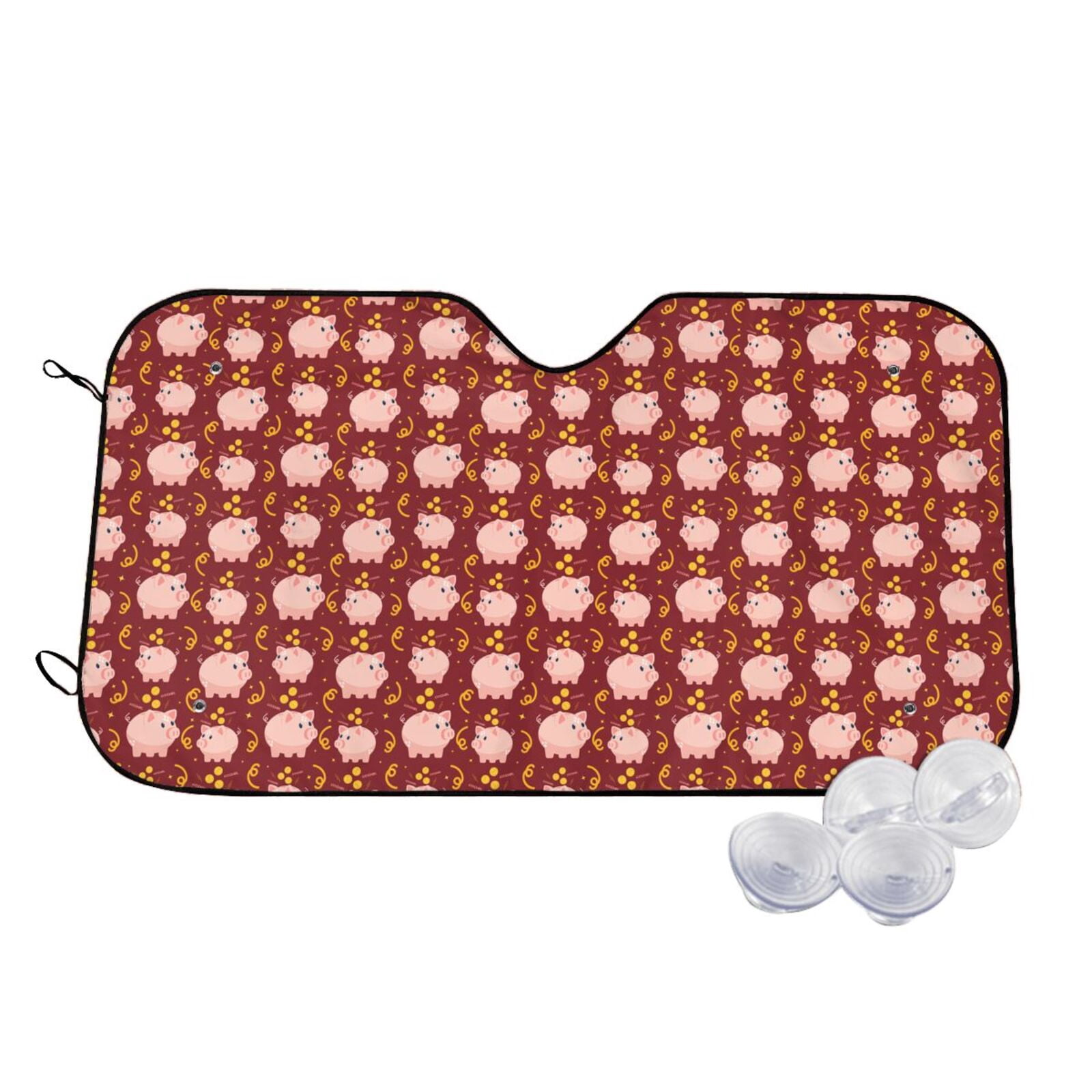 Daiia Cute Pig with Coins Windshield Sun Shade for Car SUV Truck ...