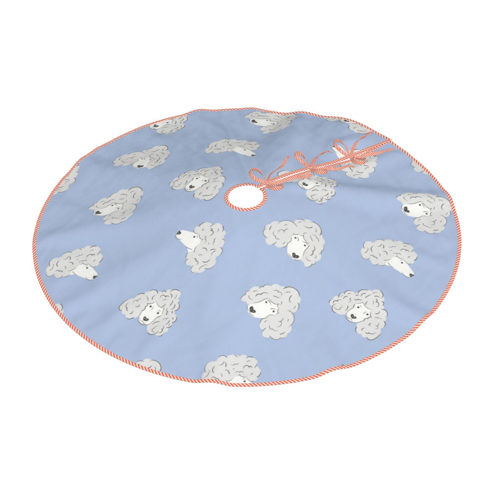 Daiia Cute Poodle Dog Drawing Merry Christmas Tree Skirt , Xmas Large ...