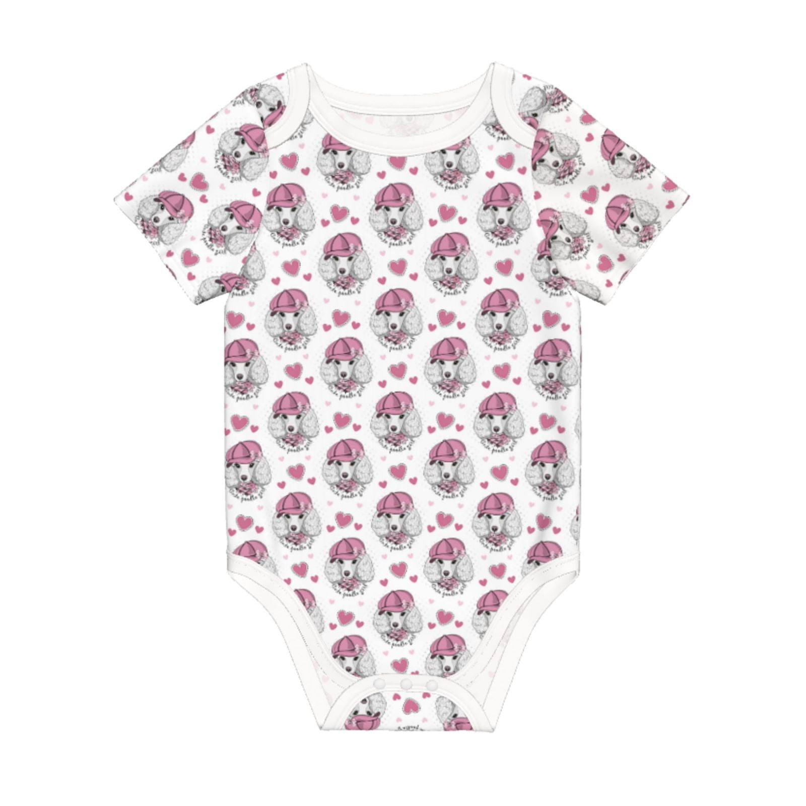 Daiia Cute Poodle Dog Printed Unisex-Baby Short Sleeve Onesies ...