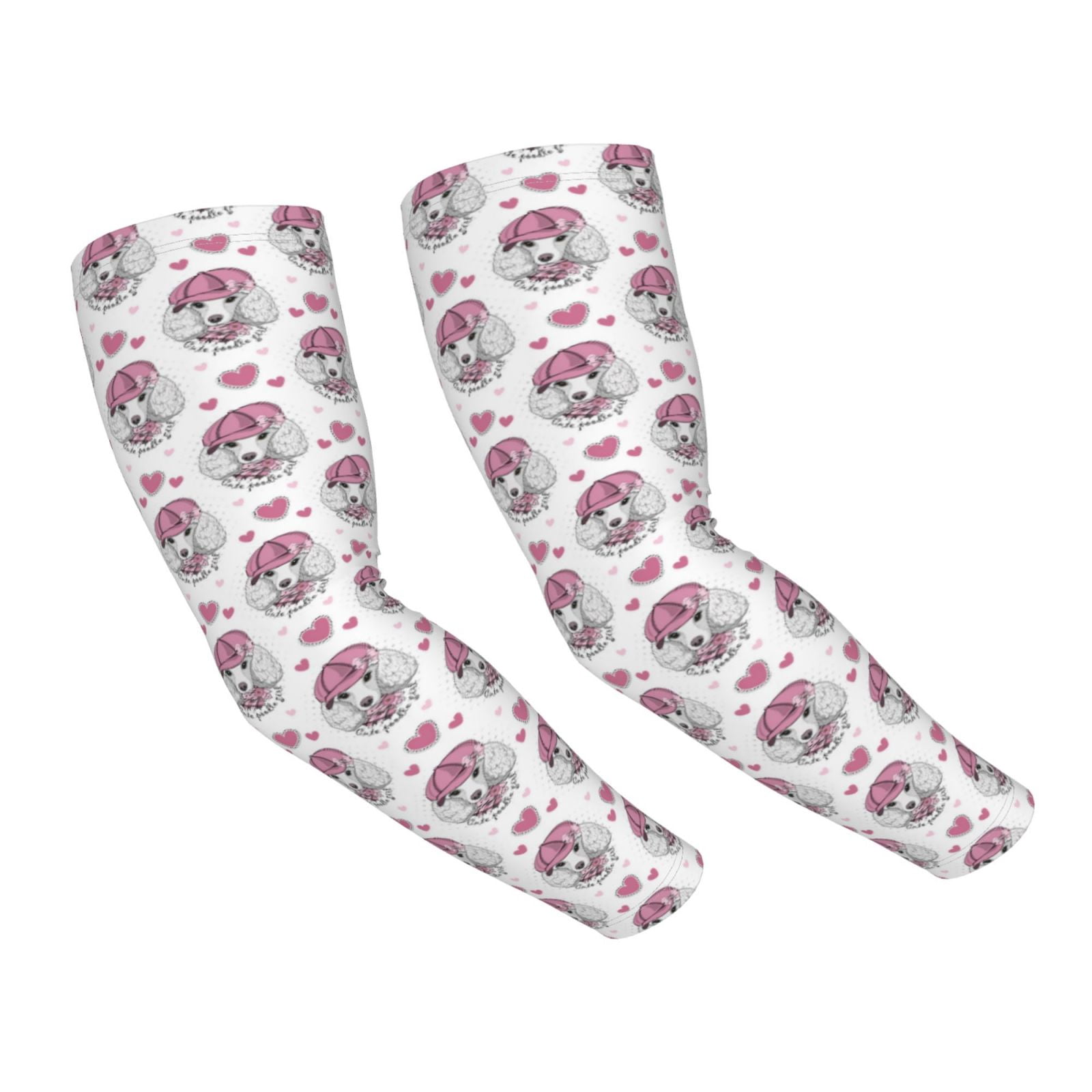 Daiia Cute Poodle Dog UV Sun Protection Arm Sleeves - Cooling ...