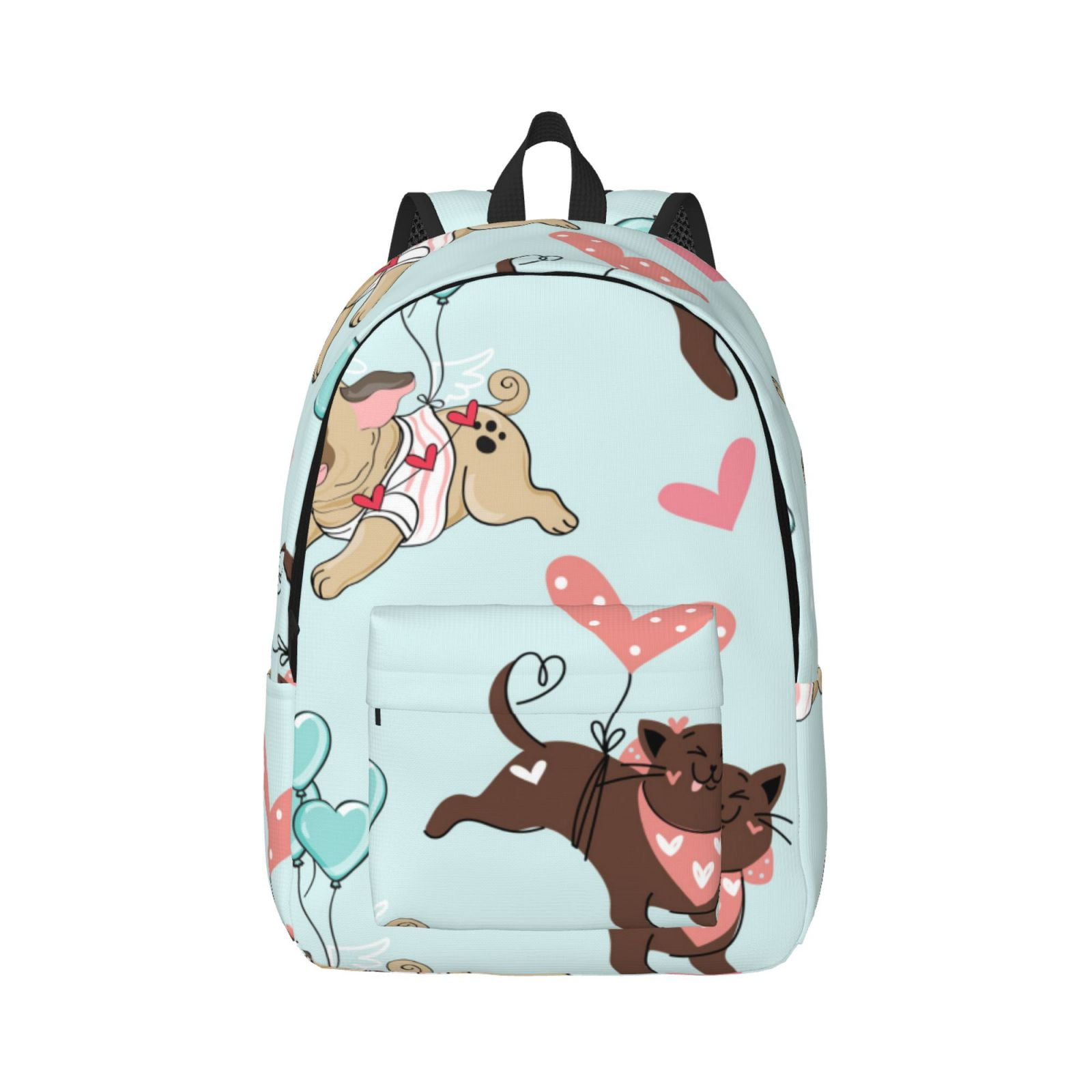 Daiia Cute Pug Dogs Vintage Canvas Backpack for Men and Women ,Hiking ...