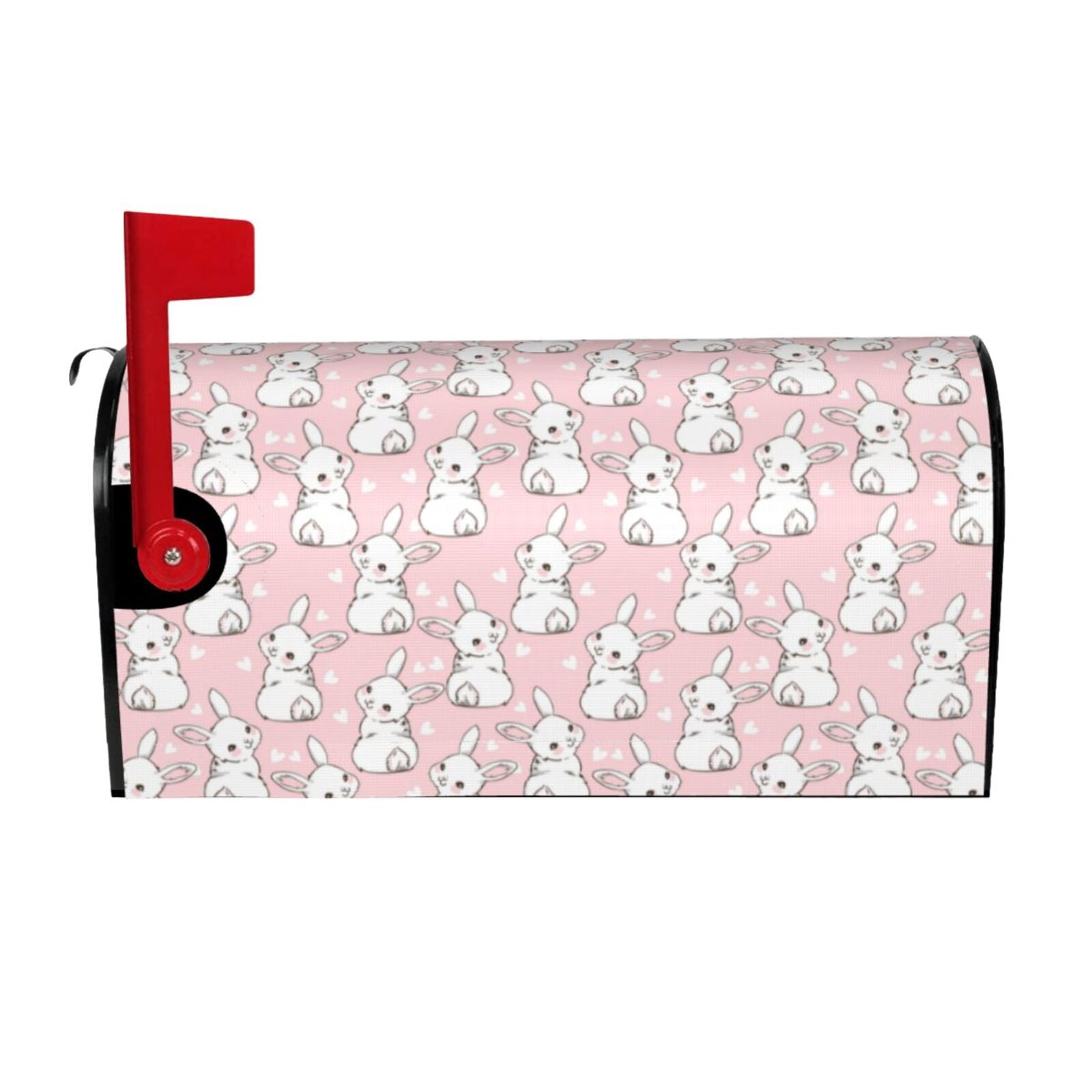 Daiia Cute Rabbit Mailbox Cover , Magnetic Welcome Mailbox Wraps Post ...