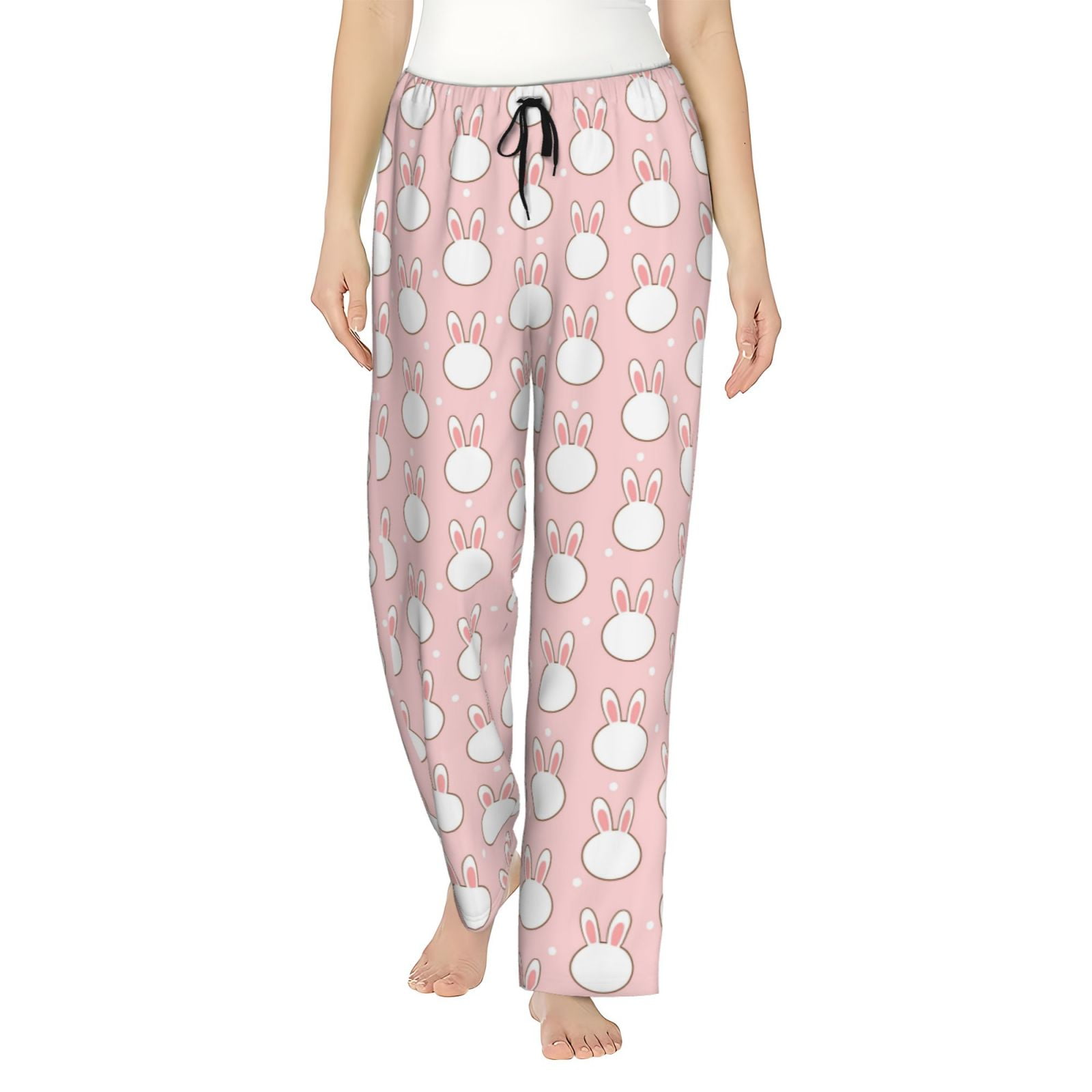 Daiia Cute Rabbit Women's Sleep Pant with Pockets and Drawstring,Pajama ...