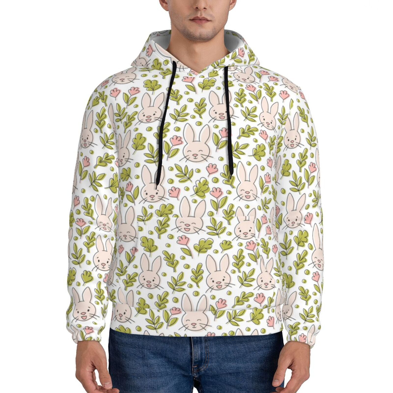 Daiia Cute Rabbit for Men's Fashion Hoodies & Sweatshirts with Kangaroo ...