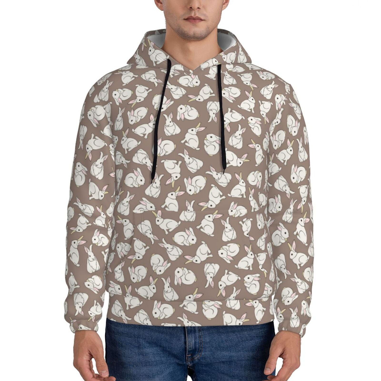 Daiia Cute Rabbit for Men's Fashion Hoodies & Sweatshirts with Kangaroo ...