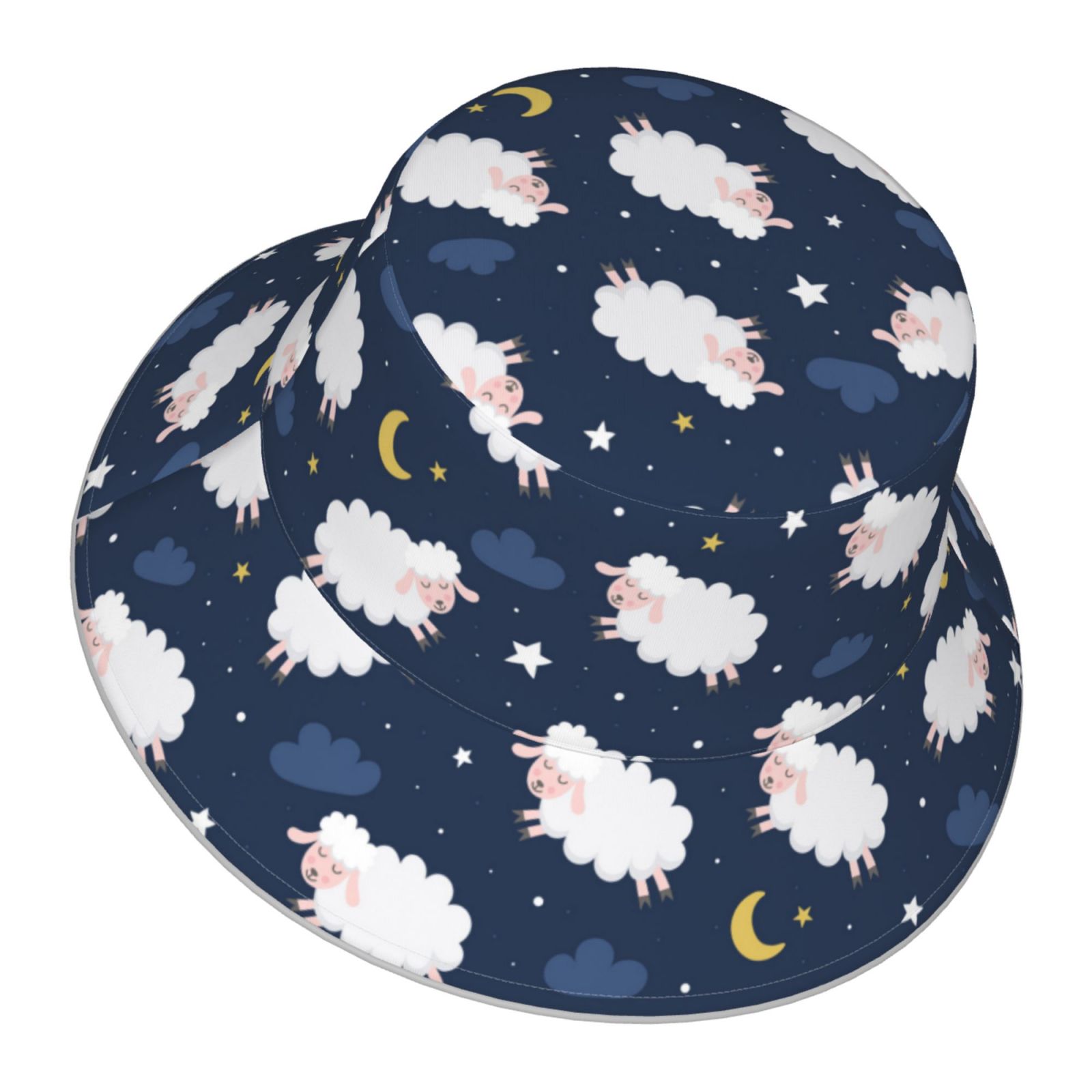 Daiia Cute Sheep 1 Pattern Bucket Hat - Trendy Cotton Sun Hat for Beach ...