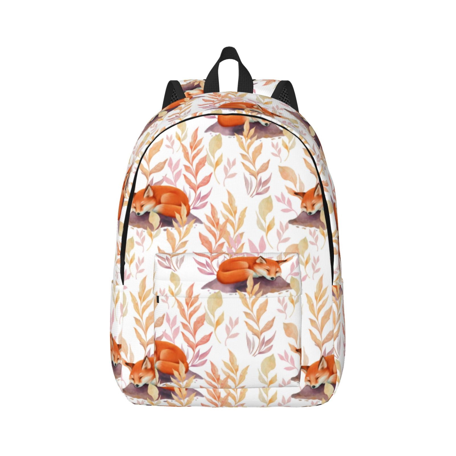 Daiia Cute Sleepy Fox Vintage Canvas Backpack for Men and Women ,Hiking ...