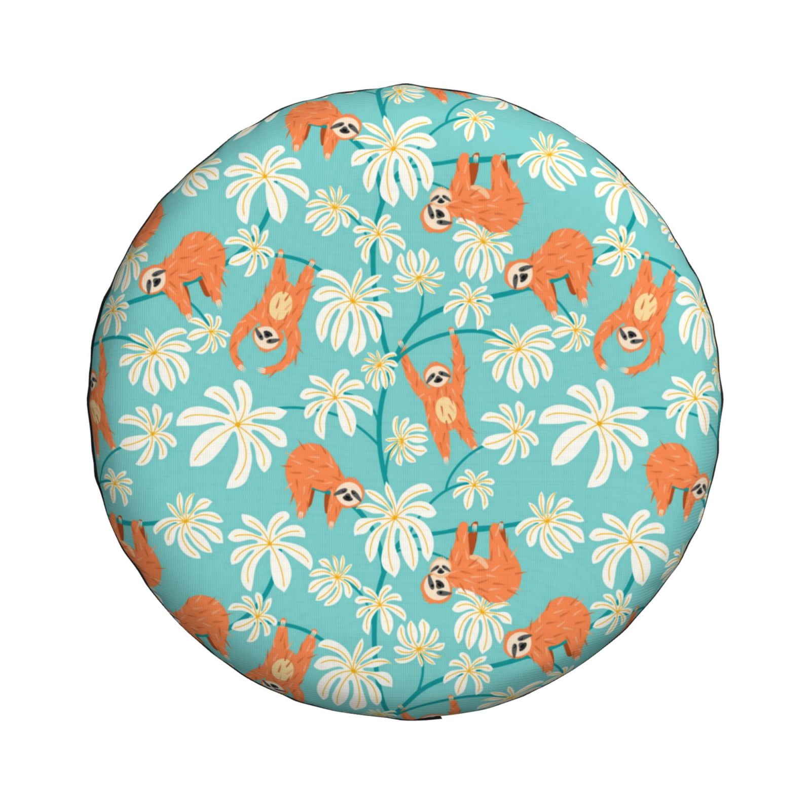 Daiia Cute Sloth on Floral Tree Tire Covers , Travel Trailer Camper ...