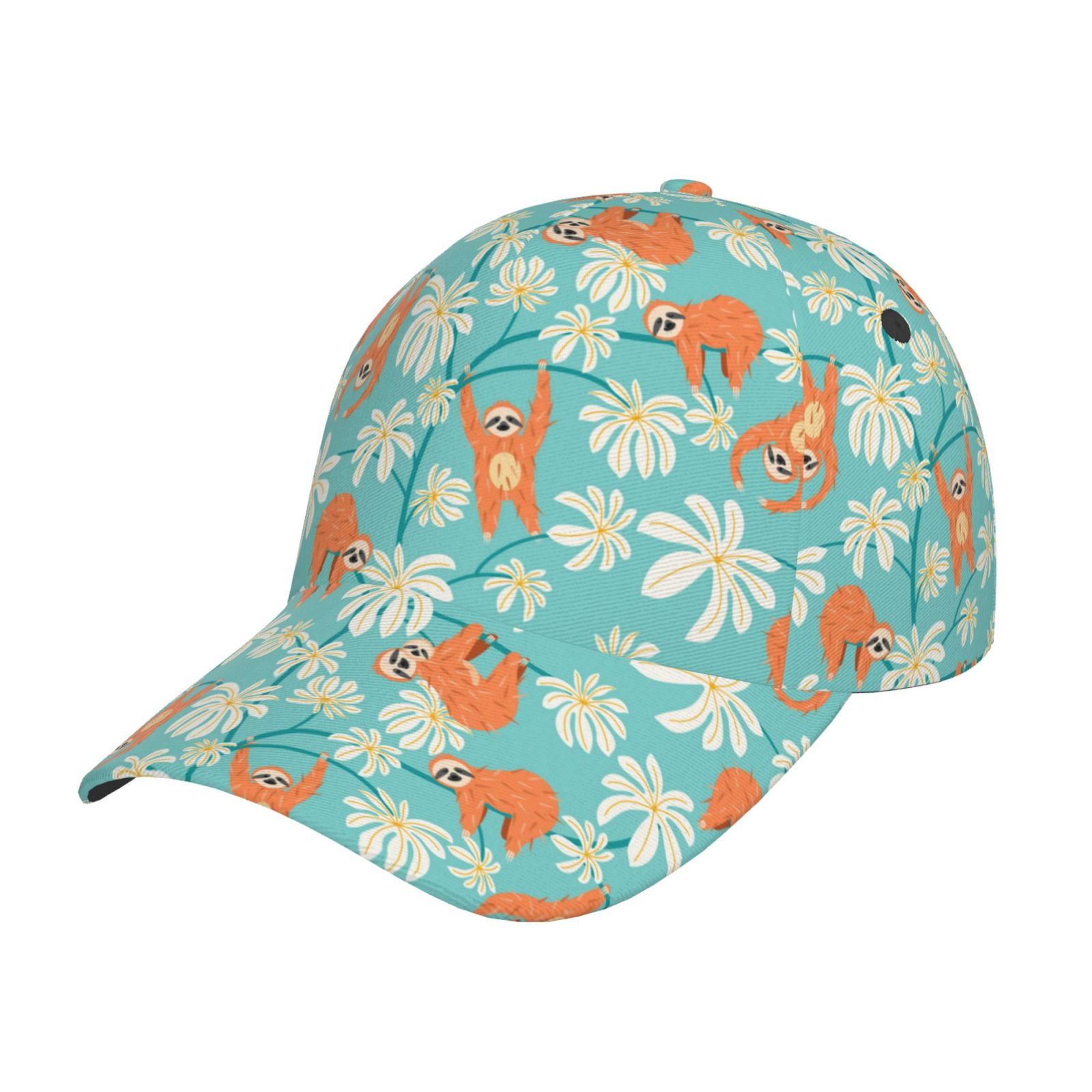 Daiia Cute Sloth on Floral Tree print Baseball Cap Men Women Golf Dad ...