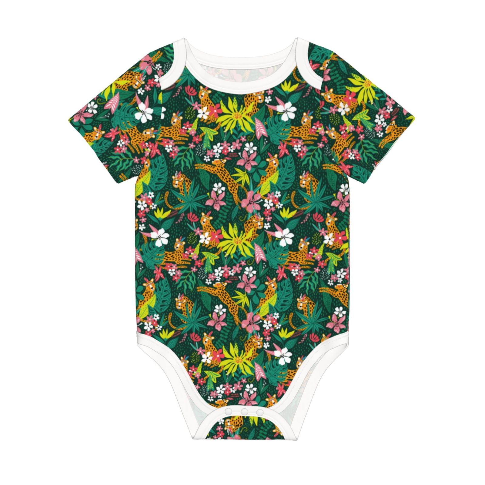 Daiia Cute Tribal Leopards Printed Unisex-Baby Short Sleeve Onesies ...