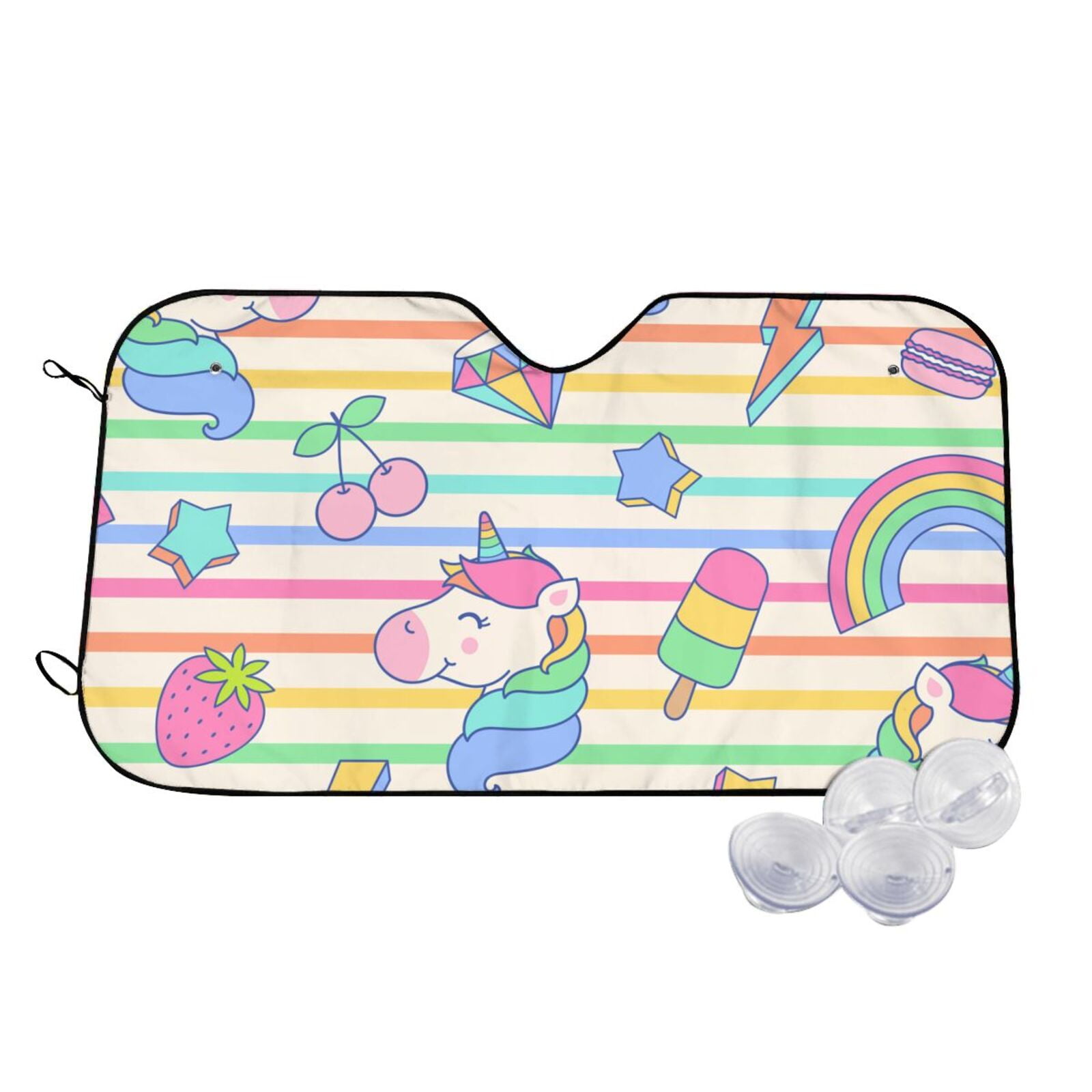 Daiia Cute Unicorn Windshield Sun Shade for Car SUV Truck (Medium ), Car Sun Shade Windshield ...