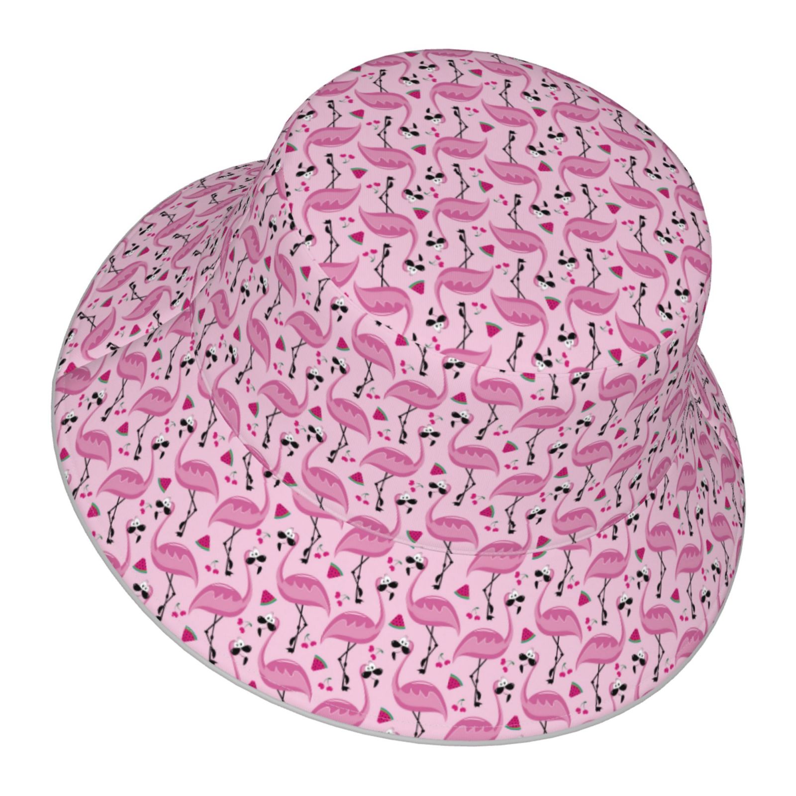 Daiia Cute Watermelon Flamingo Pattern Bucket Hat - Trendy Cotton Sun ...