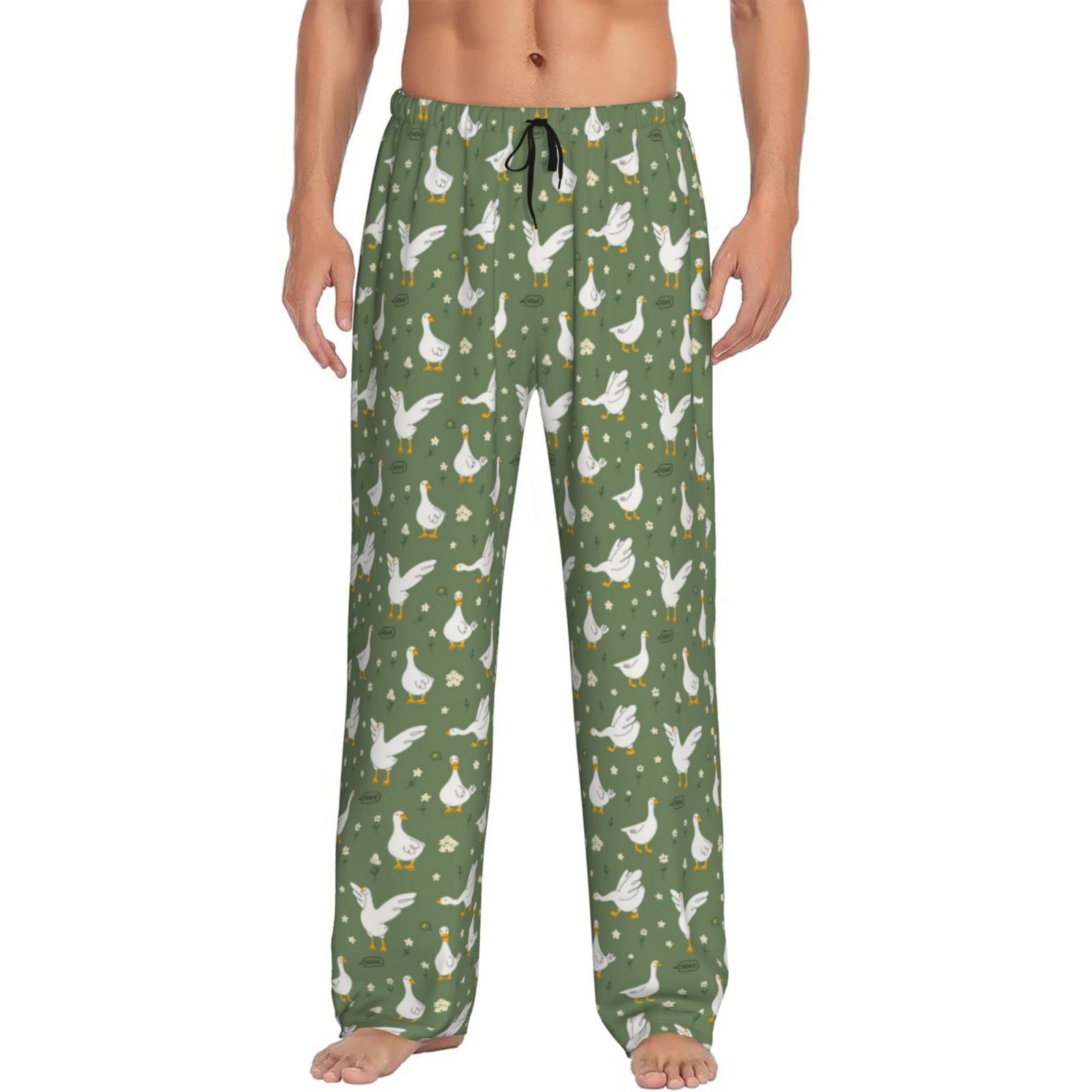Daiia Cute goose Pattern Men's Sleep Pant with Pockets and Drawstring ...