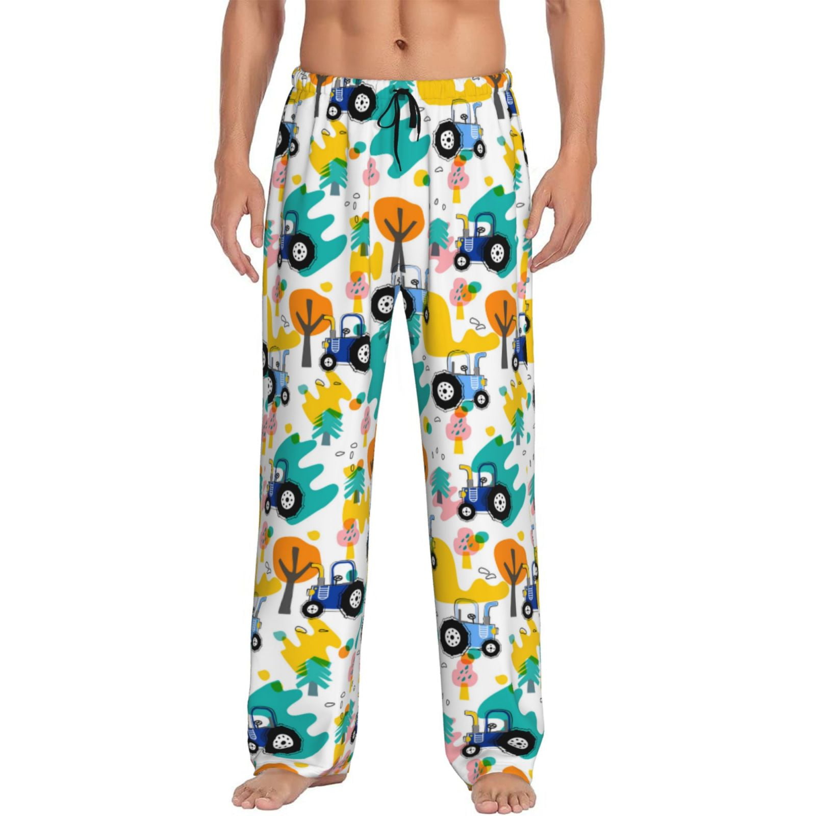 Daiia Cute tractor and vehicle Pattern Men's Sleep Pant with Pockets ...