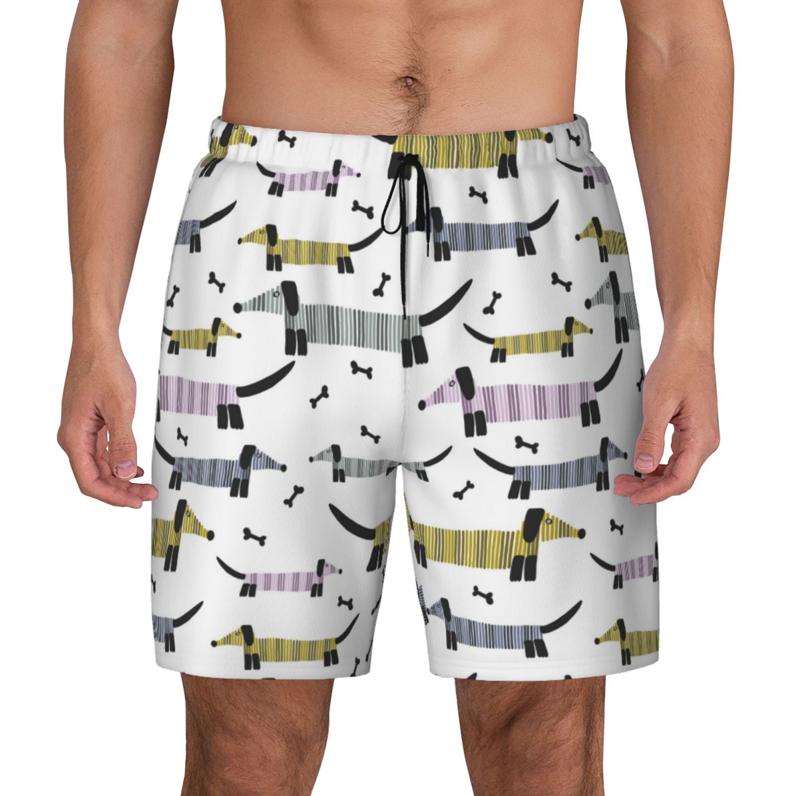Daiia Dachshund Dog Puppy Mens Swim Trunks Swim Shorts Quick Dry Swim ...