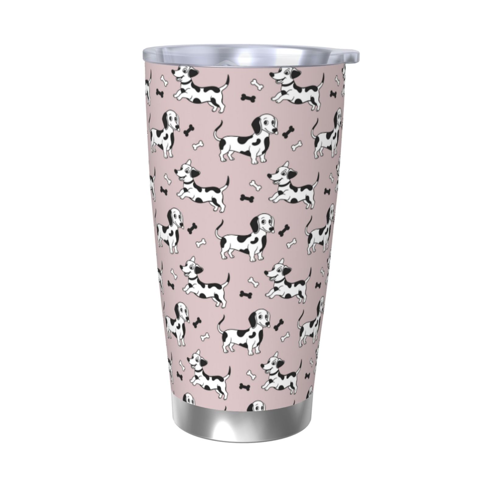 Daiia Dachshund Dog Puppy Printed 20oz Insulated Coffee Cup with Straw ...
