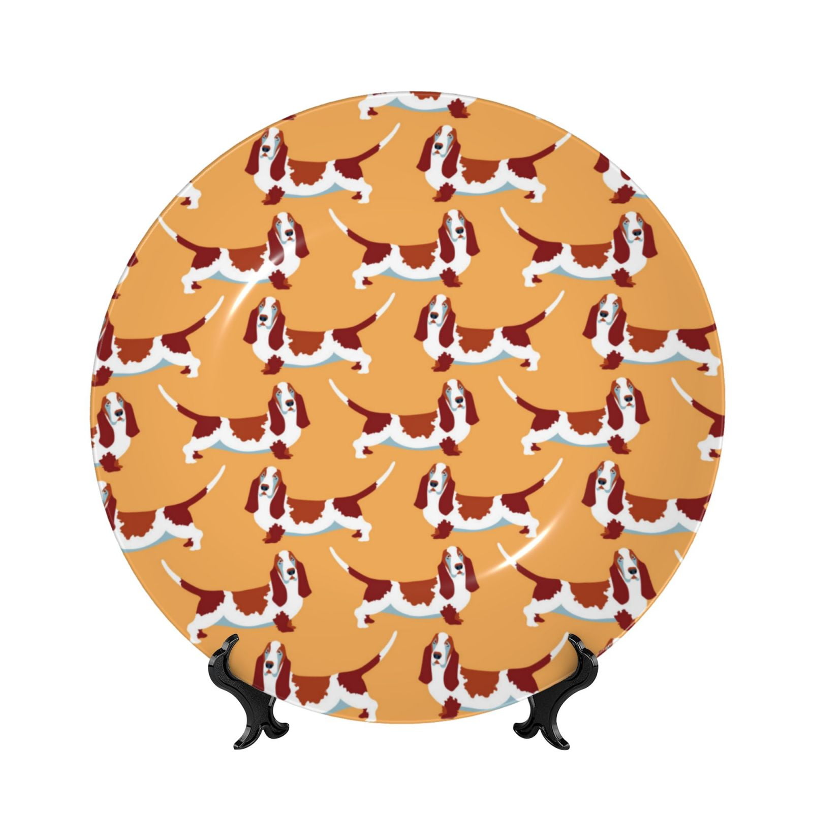 Daiia Dachshund Dog Puppy Printed Pattern Ceramic Plate Dinner Plates ...