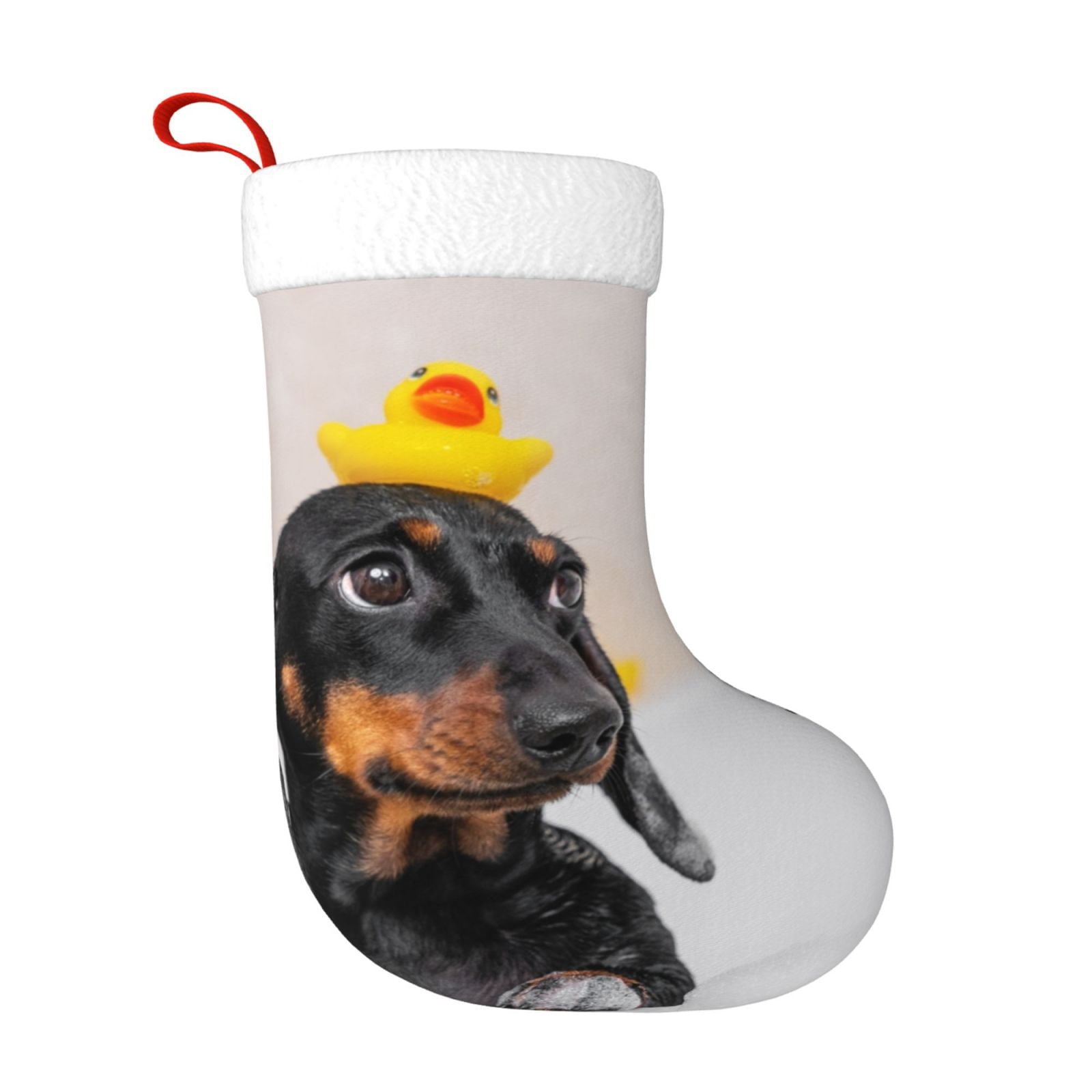 Daiia Dachshund Sitting in Bathtub Print Christmas Stocking，18"Large ...