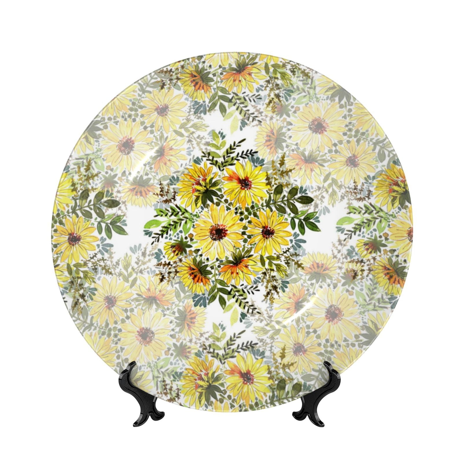 Daiia Daisies And Wildflowers Printed Pattern Ceramic Plate Dinner ...