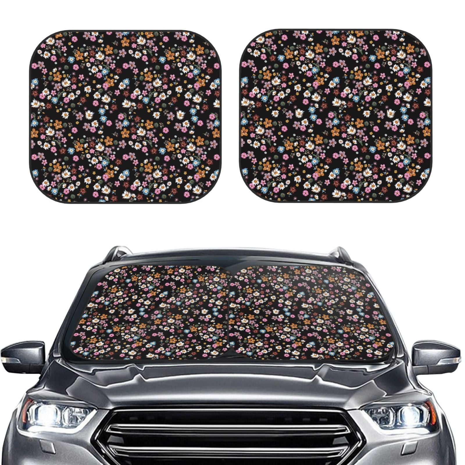 Daiia Daisies Flowers 2PCS Car Windshield Sun Shade, Foldable Sun ...