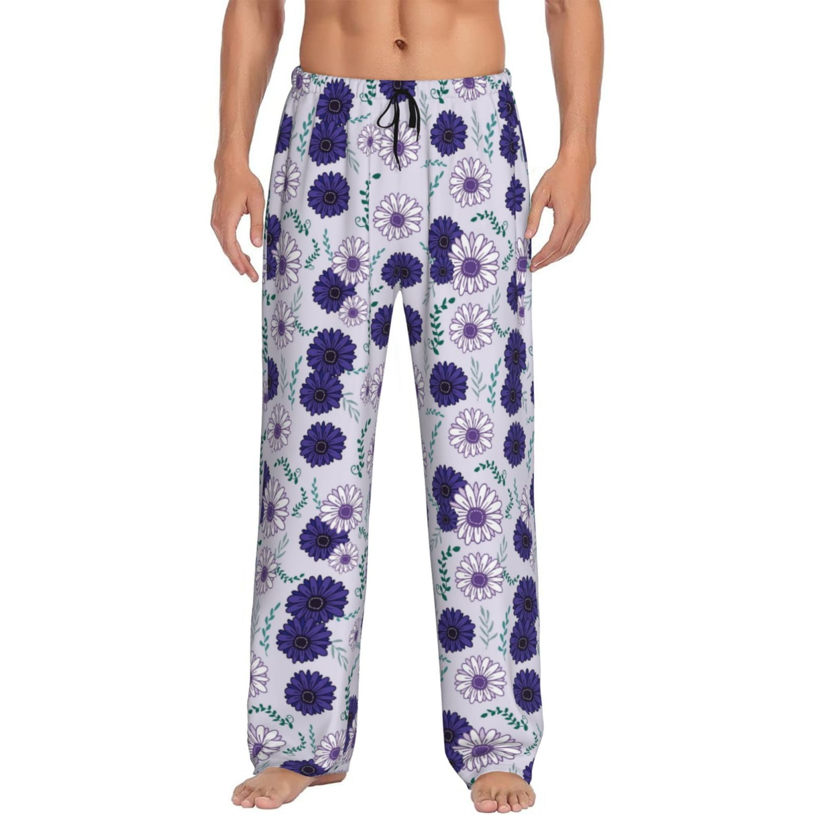 Daiia Daisies Flowers Men's Sleep Pant with Pockets and Drawstring ...